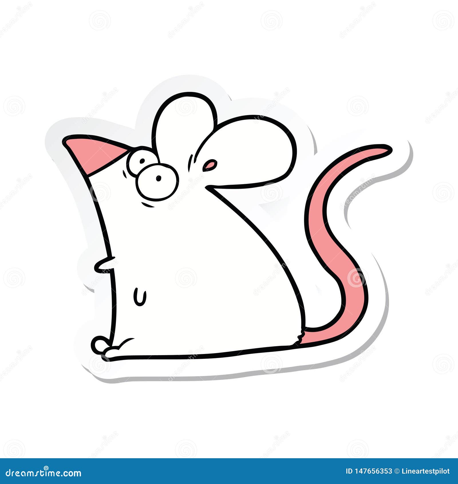 Sticker of a Cartoon Frightened Mouse Stock Vector - Illustration of ...