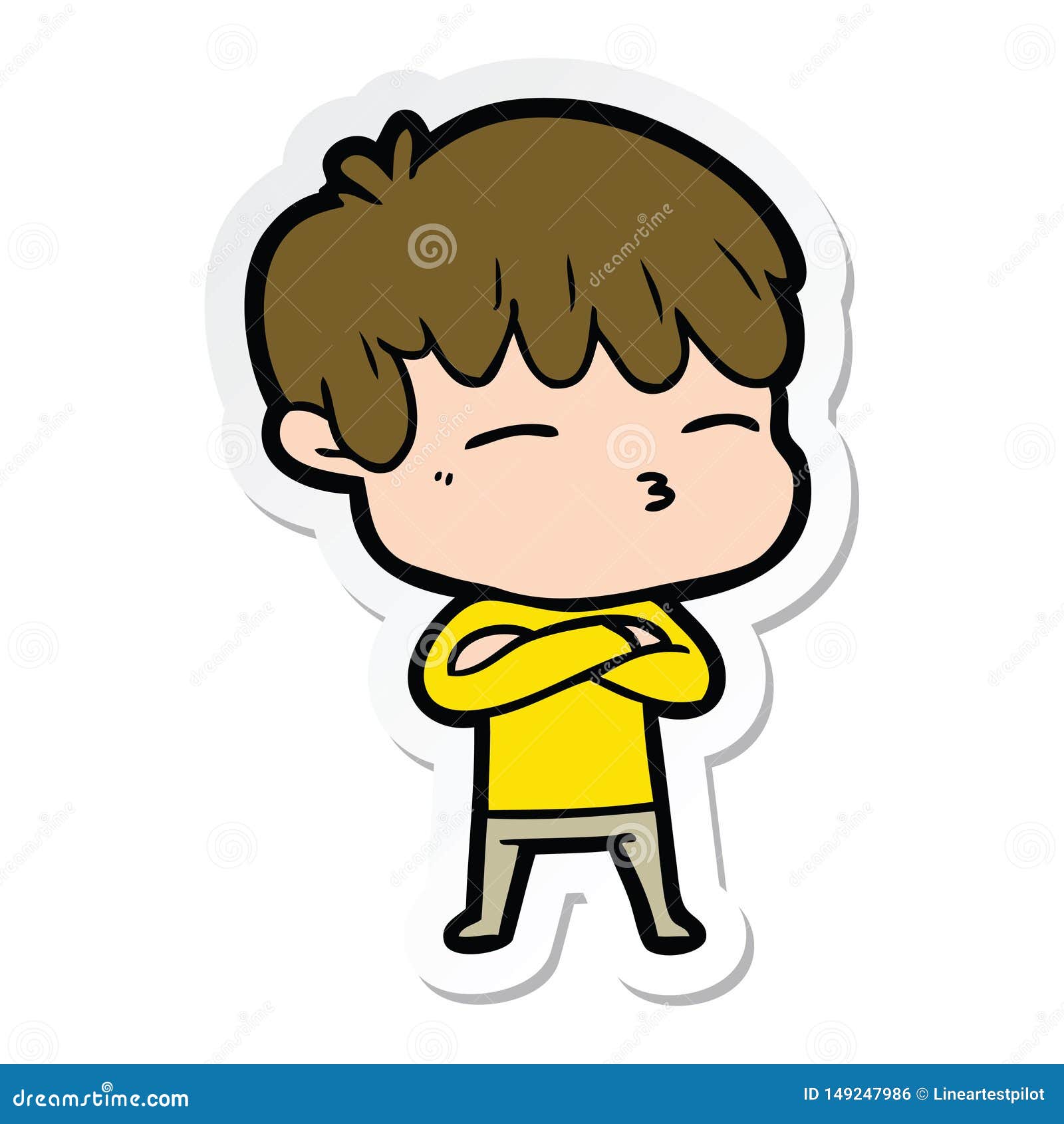 Sticker of a Cartoon Frustrated Man Stock Vector - Illustration of ...