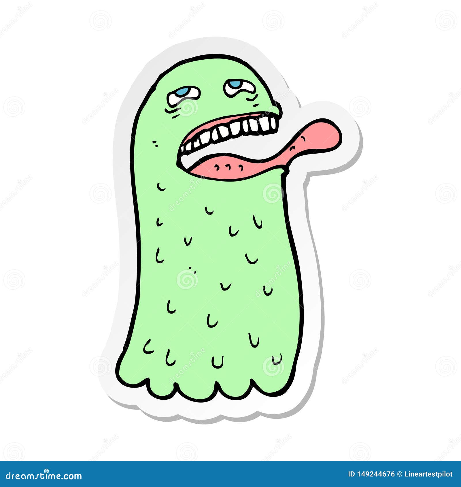Sticker of a Cartoon Funny Ghost Stock Vector - Illustration of design ...