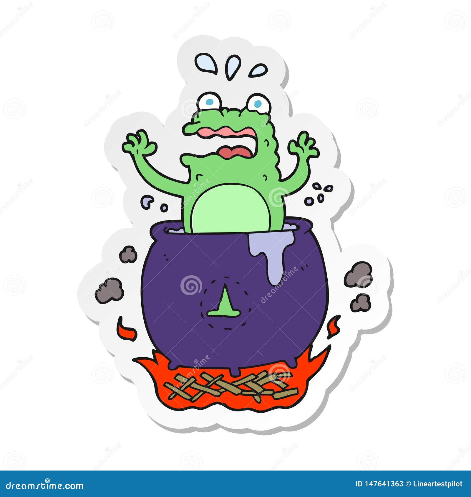 Spell Potion Cauldron Frog Toad Witch Icon Sign Symbol Sign Stock ...