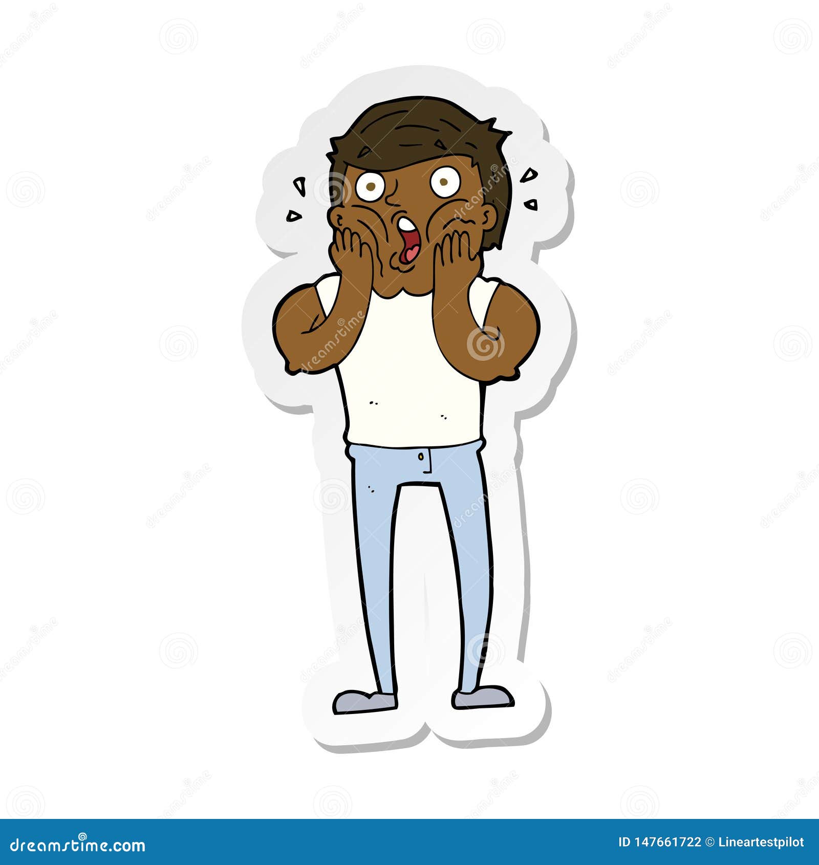 Sticker of a Cartoon Gasping Man Stock Vector - Illustration of quirky ...