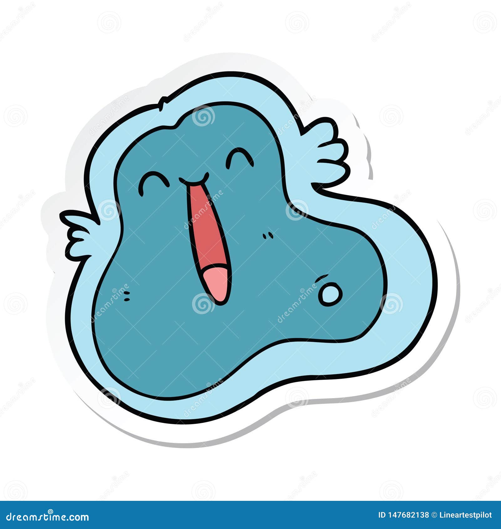 Sticker of a cartoon germ stock vector. Illustration of virus - 147682138