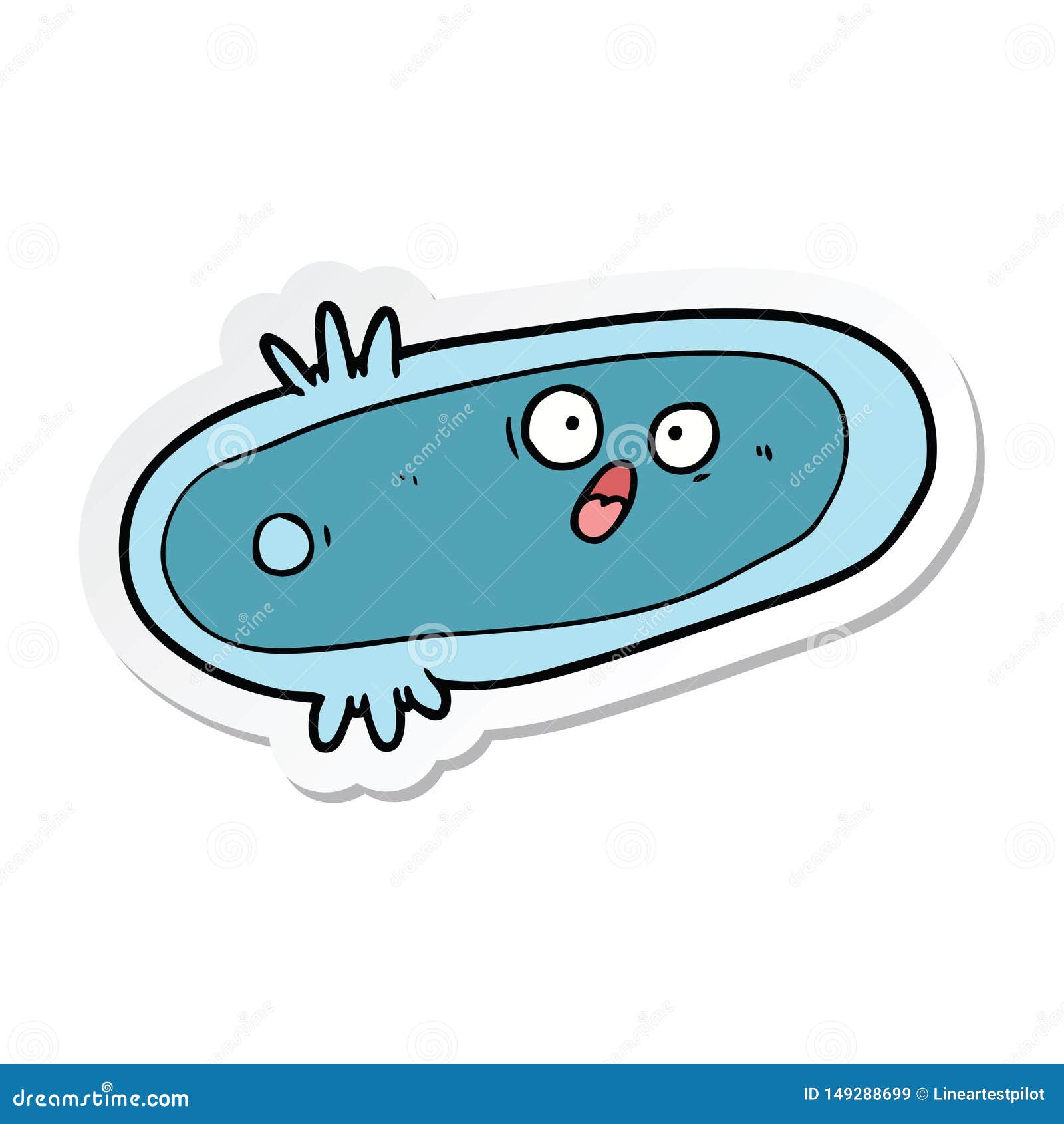 Sticker of a cartoon germ stock vector. Illustration of freehand ...