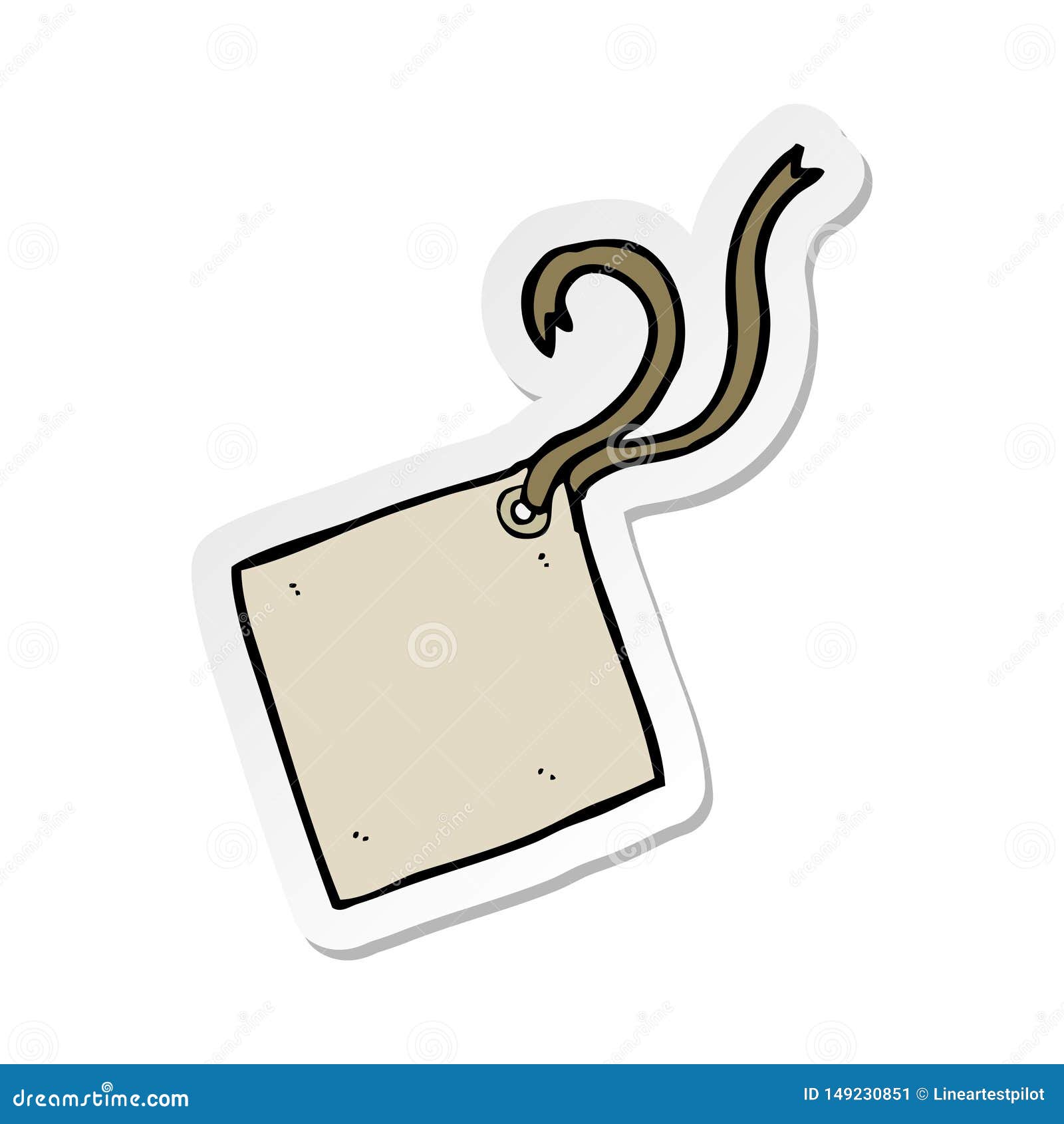 Sticker of a Cartoon Gift Tag Stock Vector - Illustration of silly ...