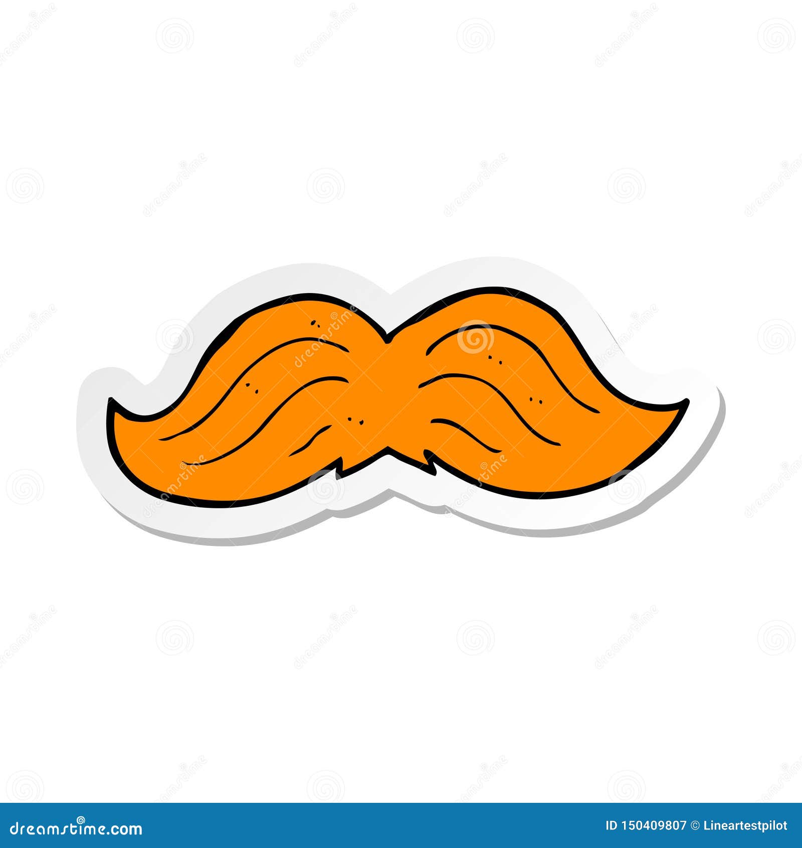 Sticker of a Cartoon Ginger Mustache Stock Vector - Illustration of ...