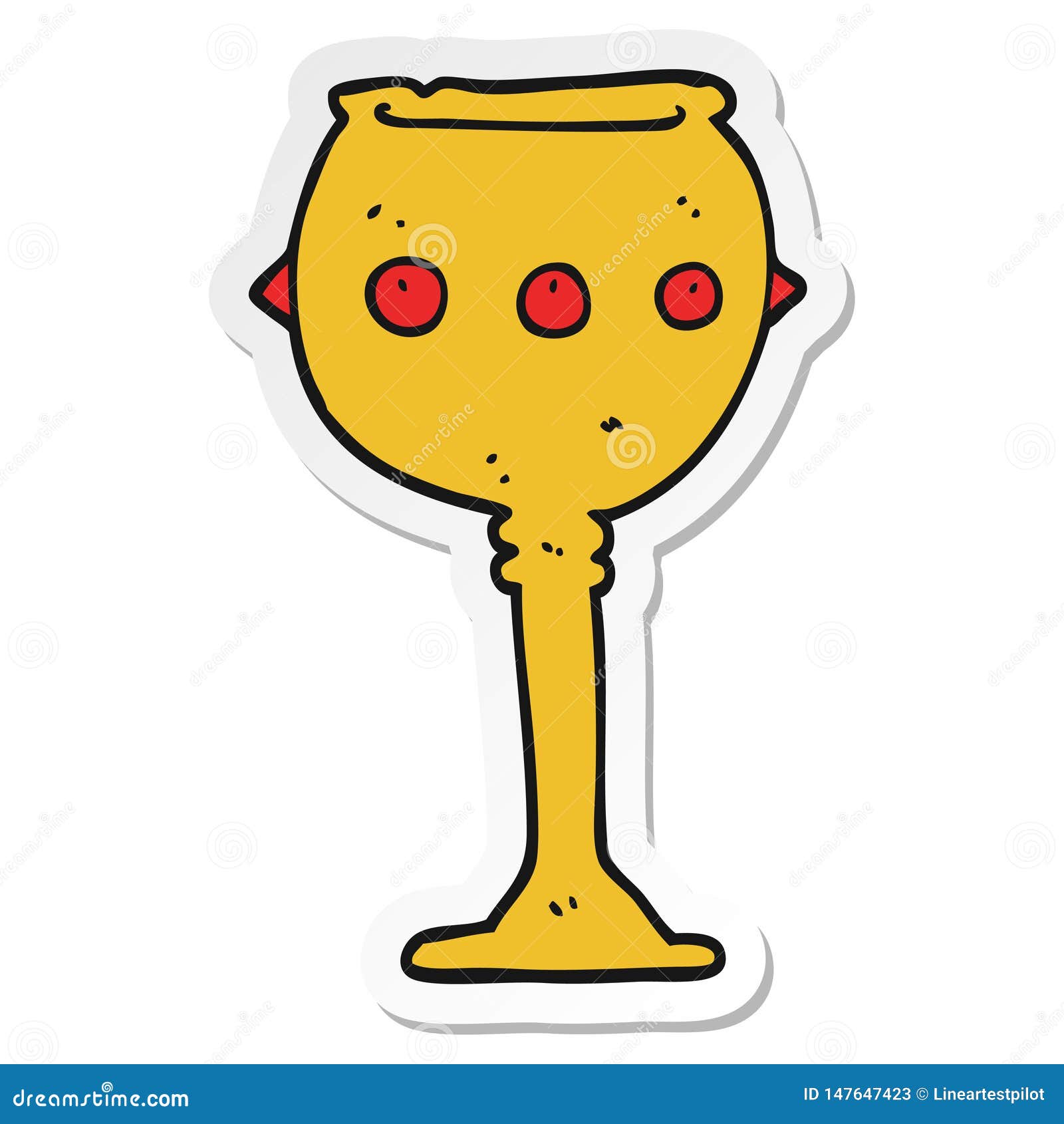 Sticker of a Cartoon Goblet Stock Vector - Illustration of drawing ...