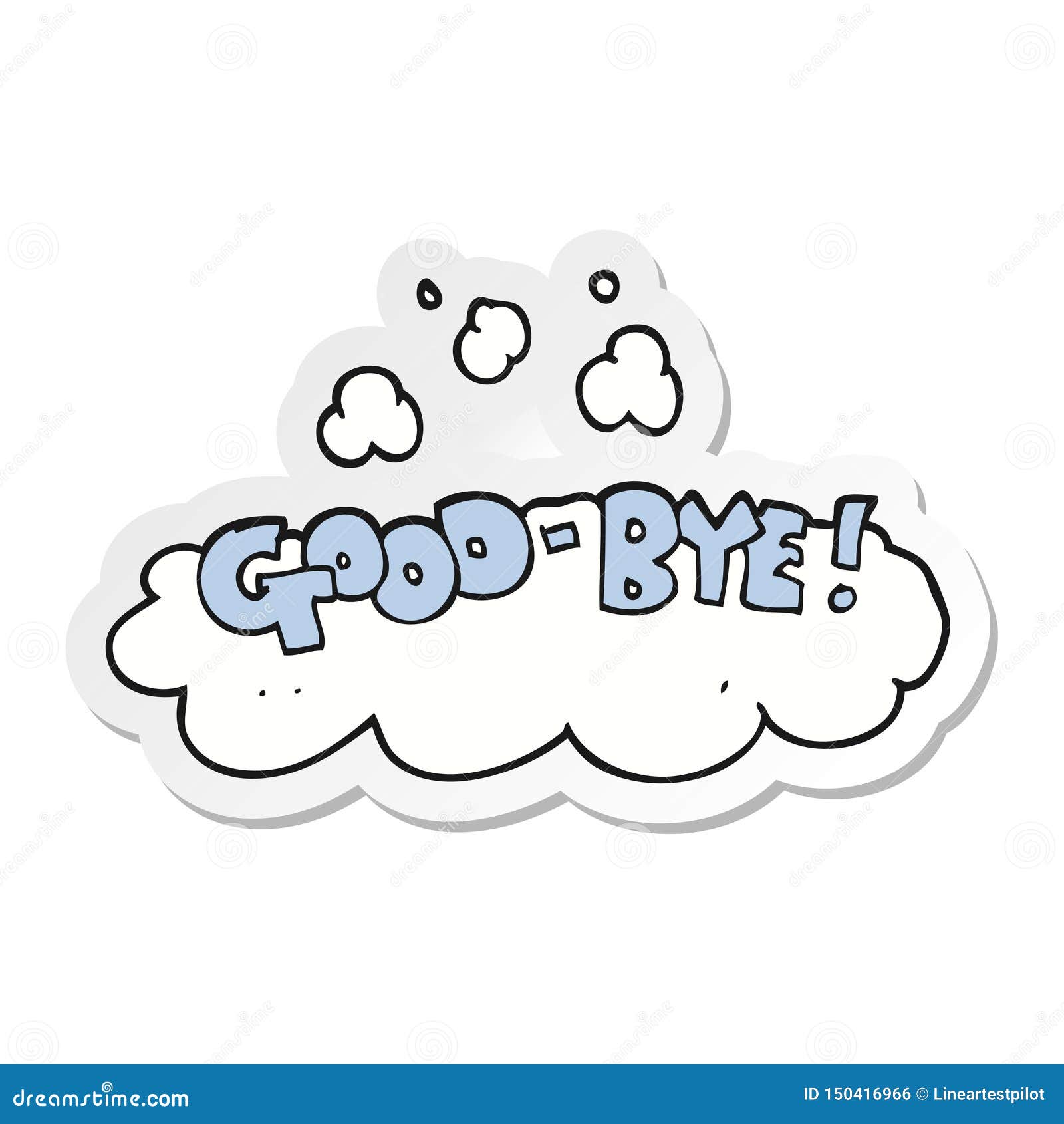 Sticker of a Cartoon Good-bye Symbol Stock Vector - Illustration of ...