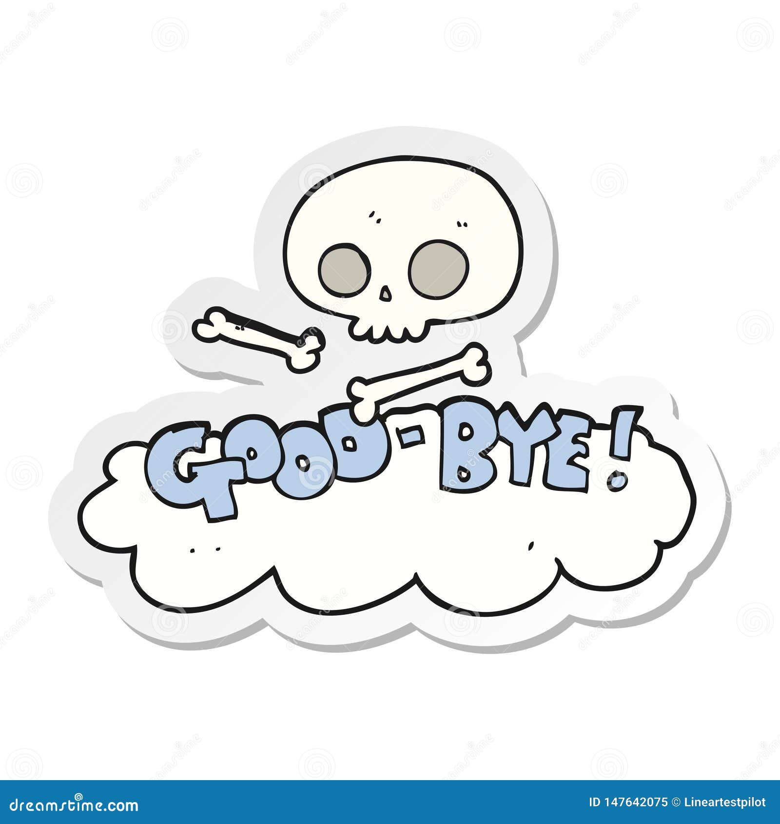 Sticker of a Cartoon Good-bye Symbol Stock Vector - Illustration of ...