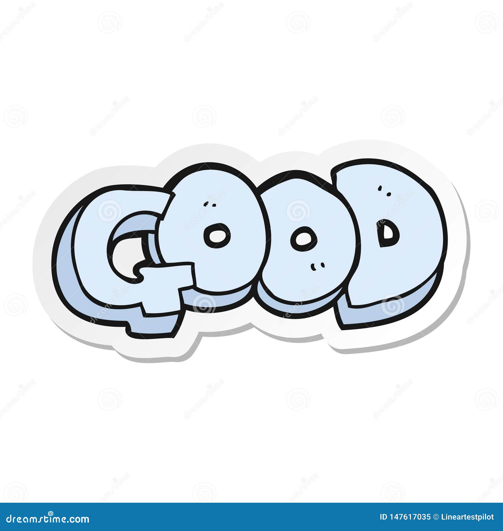 Sticker of a Cartoon Good Symbol Stock Vector - Illustration of drawn ...