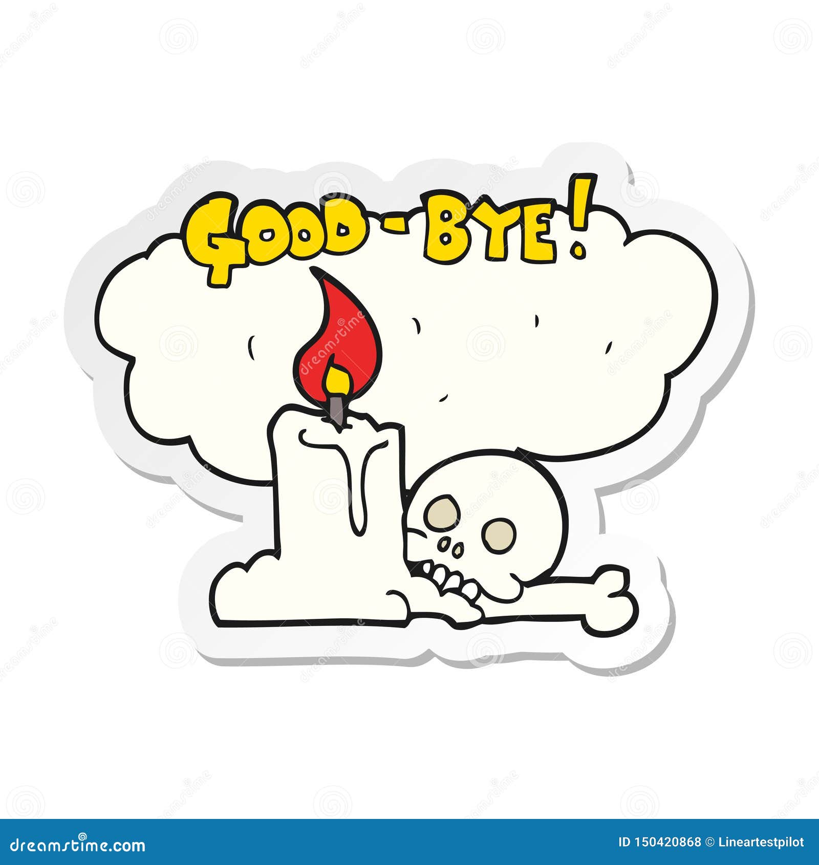 Sticker of a Cartoon Goodbye Sign Stock Vector - Illustration of ...