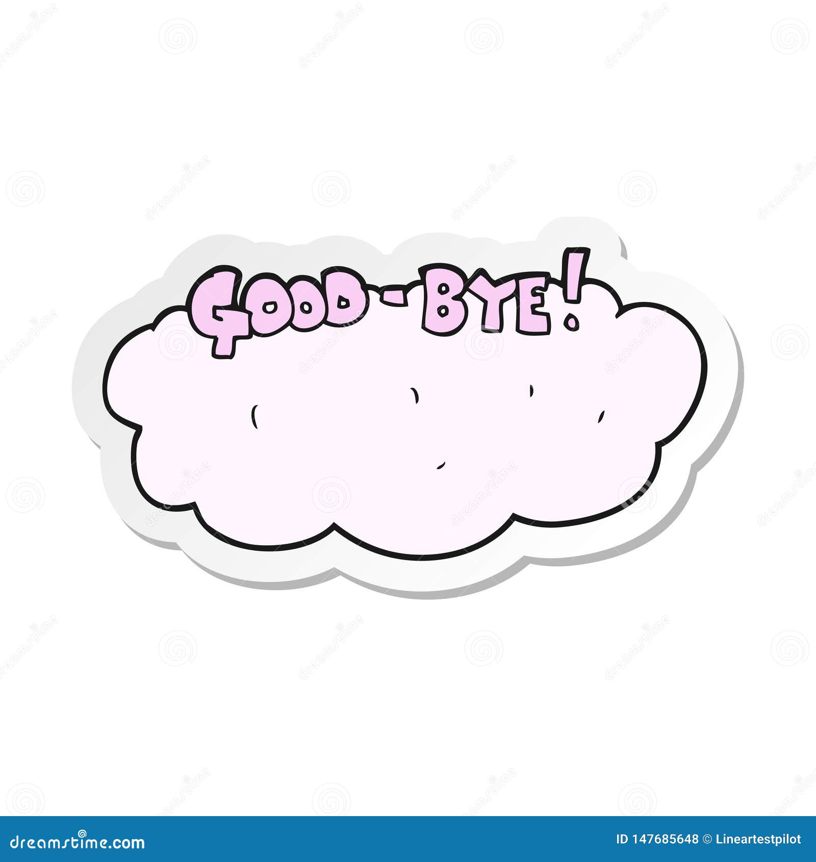 Sticker of a Cartoon Goodbye Sign Stock Vector - Illustration of icon ...