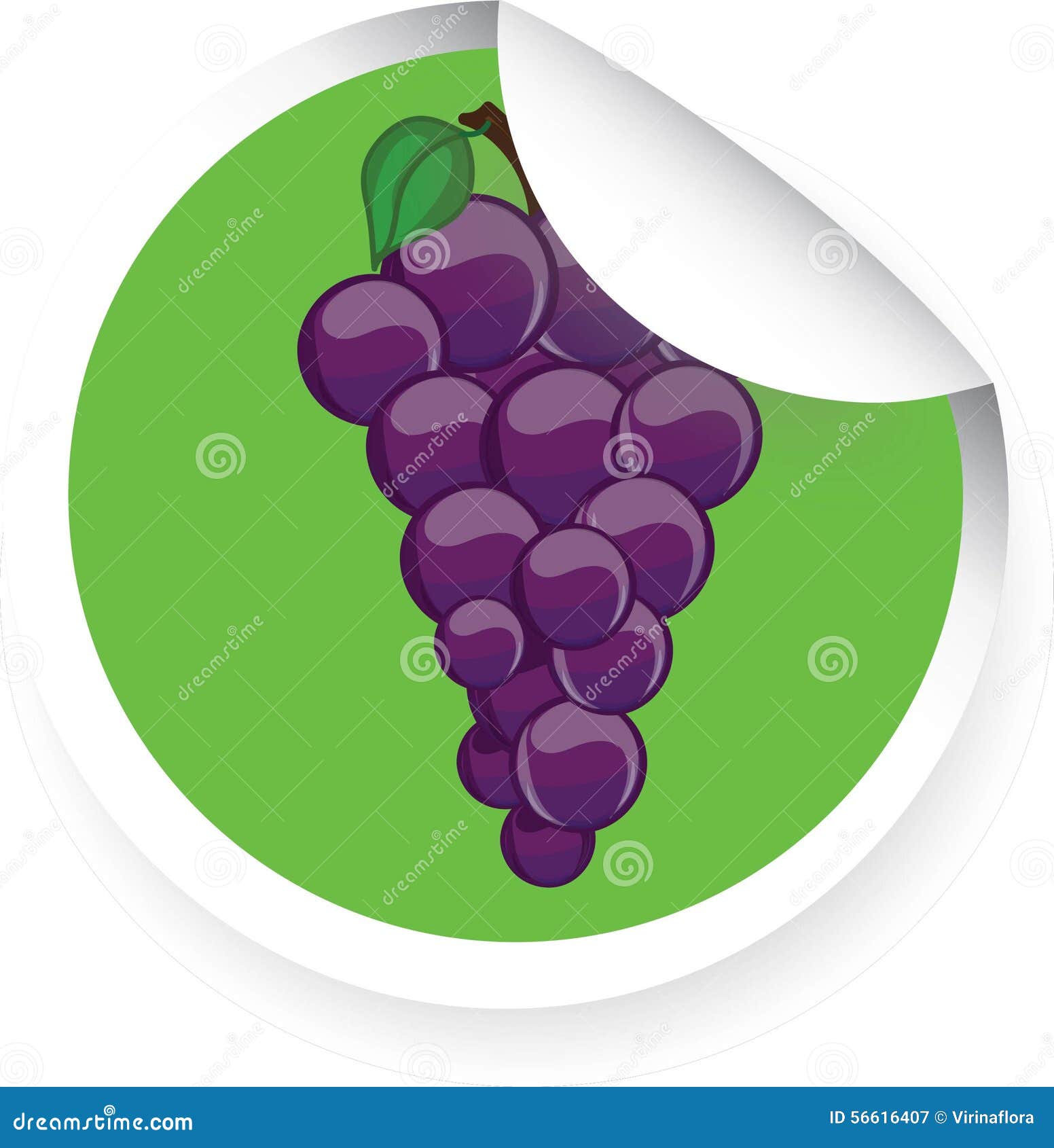 Sticker of Cartoon Grape, Vector Stock Vector - Illustration of food ...