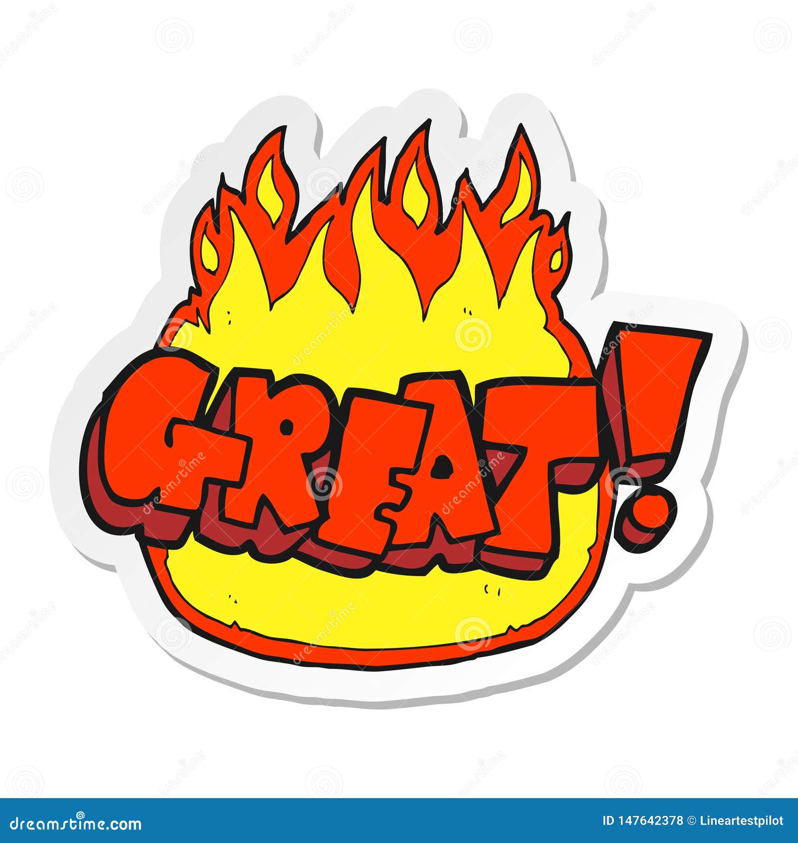Sticker of a Cartoon Great Symbol Stock Vector - Illustration of ...
