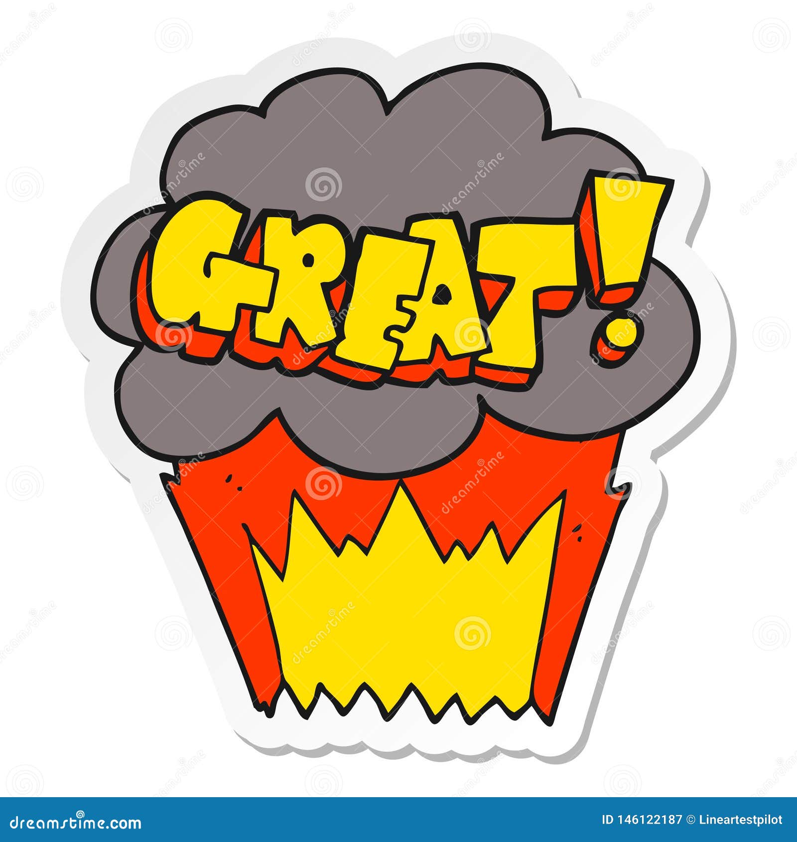 Sticker of a Cartoon Great Symbol Stock Vector - Illustration of clip ...