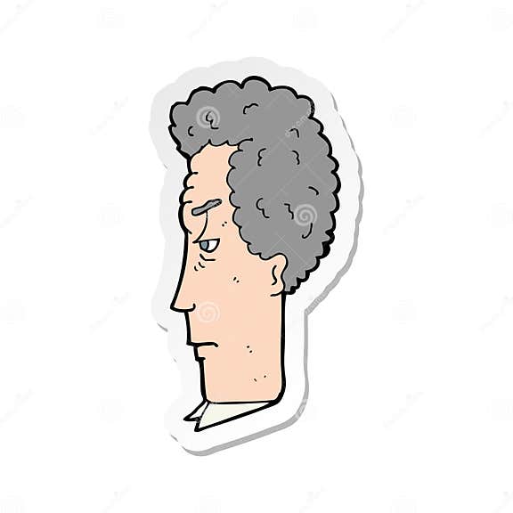 Sticker of a Cartoon Grey Haired Man Stock Vector - Illustration of ...