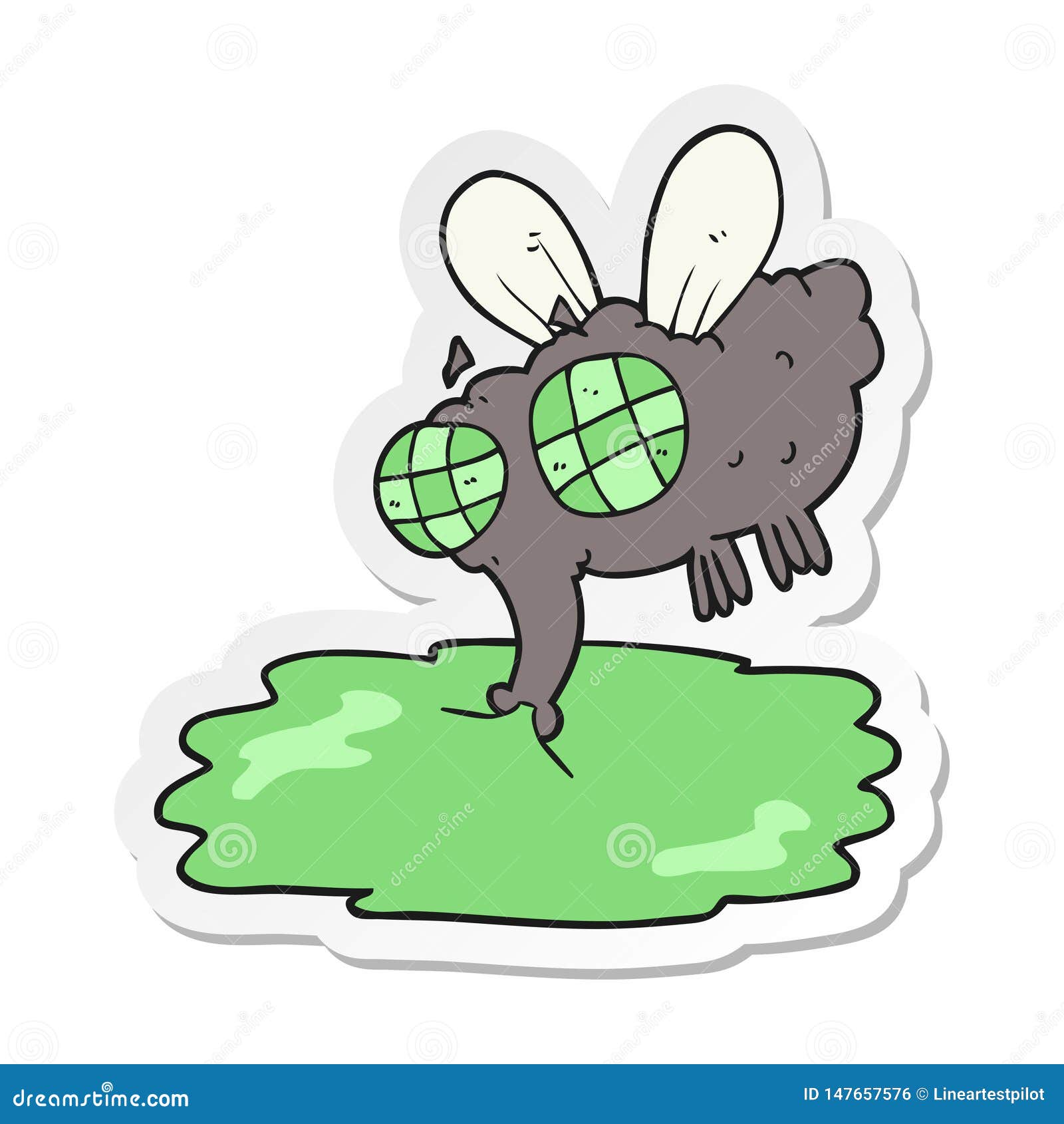 Sticker of a Cartoon Gross Fly Stock Vector - Illustration of cute ...