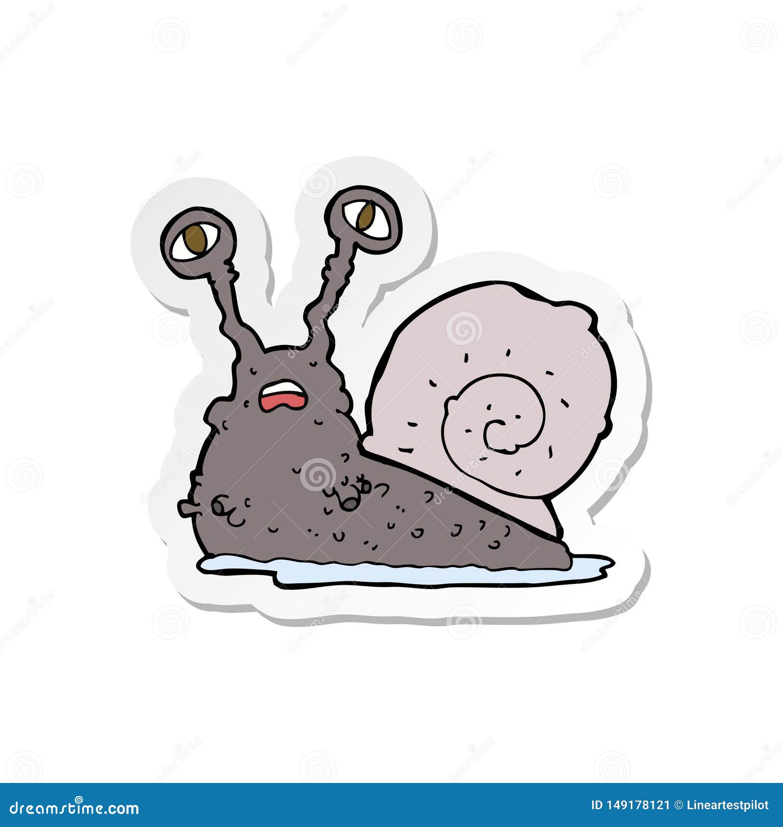 Sticker of a Cartoon Gross Snail Stock Vector - Illustration of silly ...