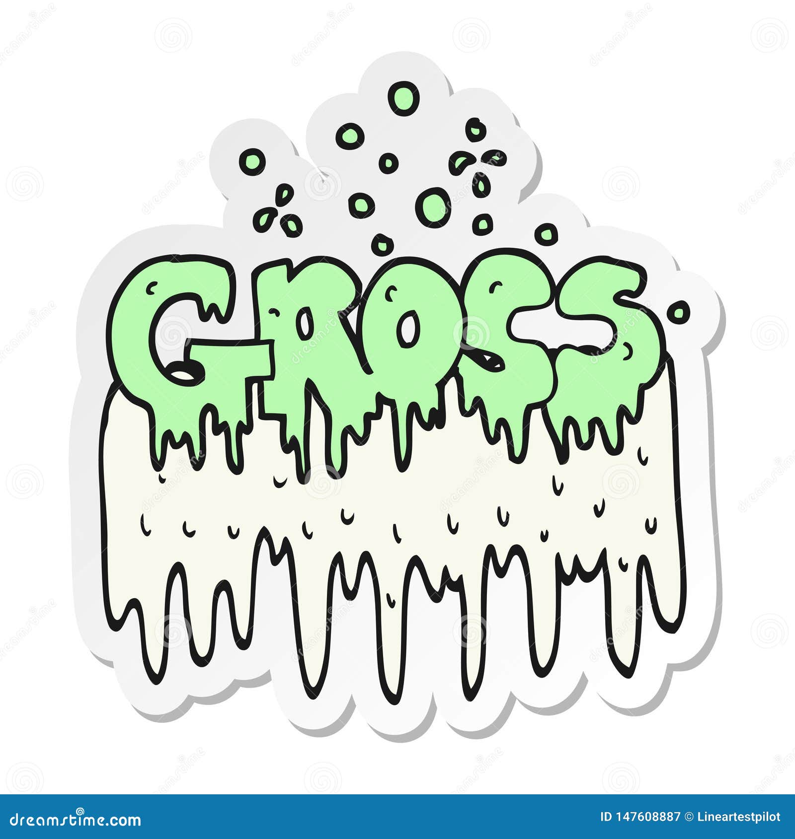 Sticker of a Cartoon Gross Symbol Stock Vector - Illustration of quirky ...