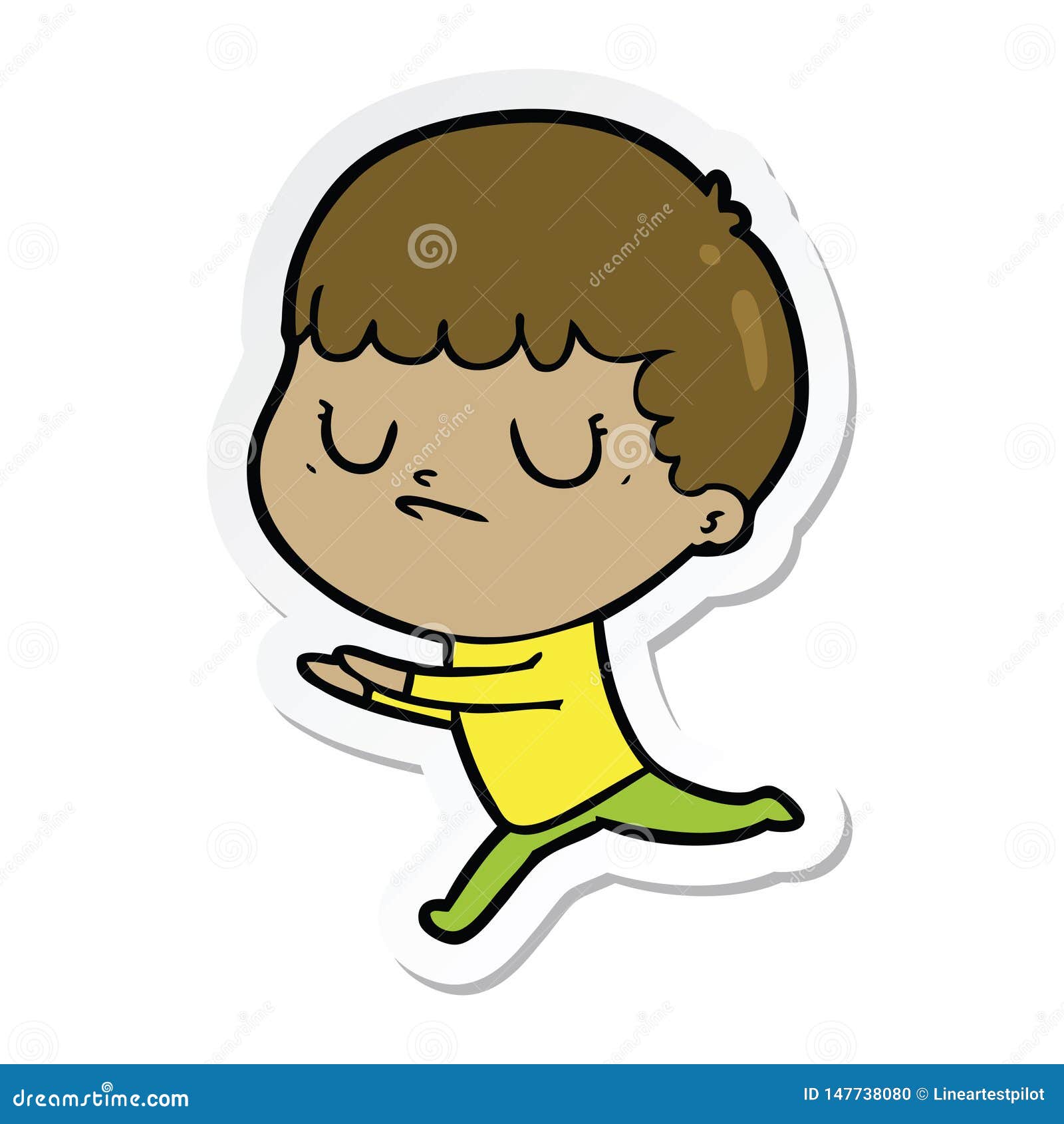 Sticker of a Cartoon Grumpy Boy Stock Vector - Illustration of doodle ...