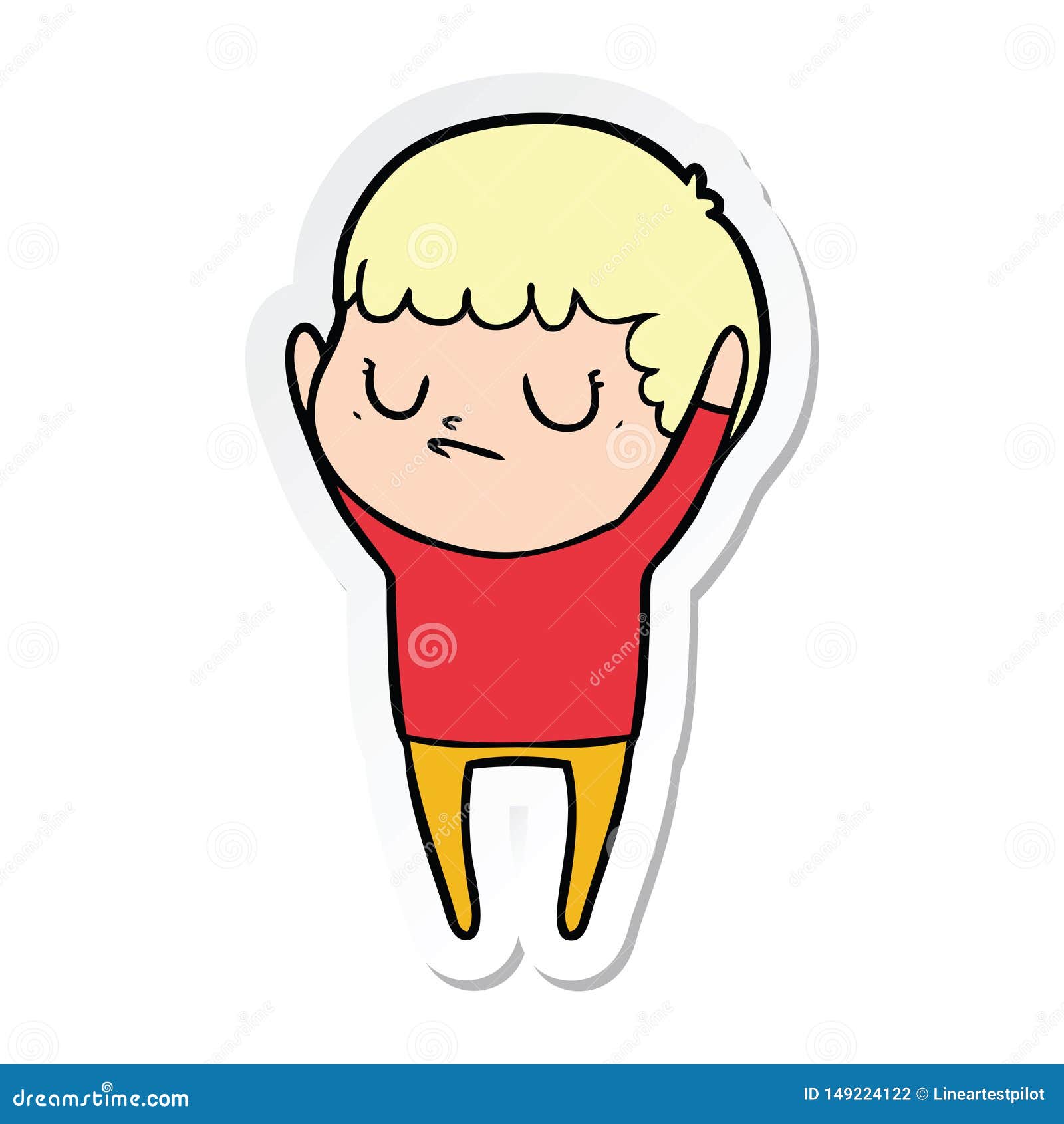 Sticker of a Cartoon Grumpy Boy Stock Vector - Illustration of grumpy ...