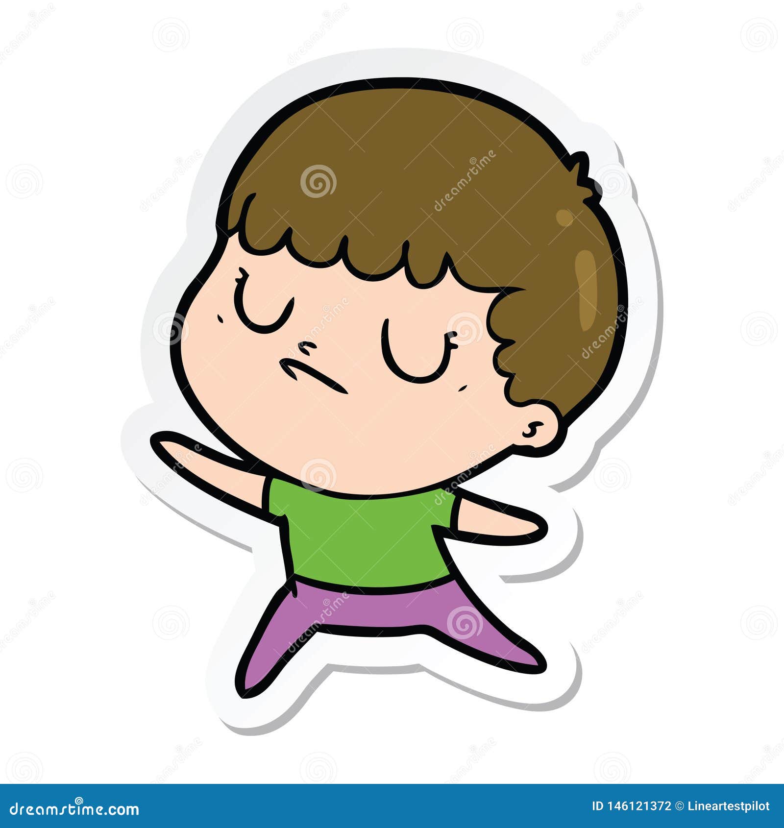 Sticker of a Cartoon Grumpy Boy Stock Vector - Illustration of stick ...