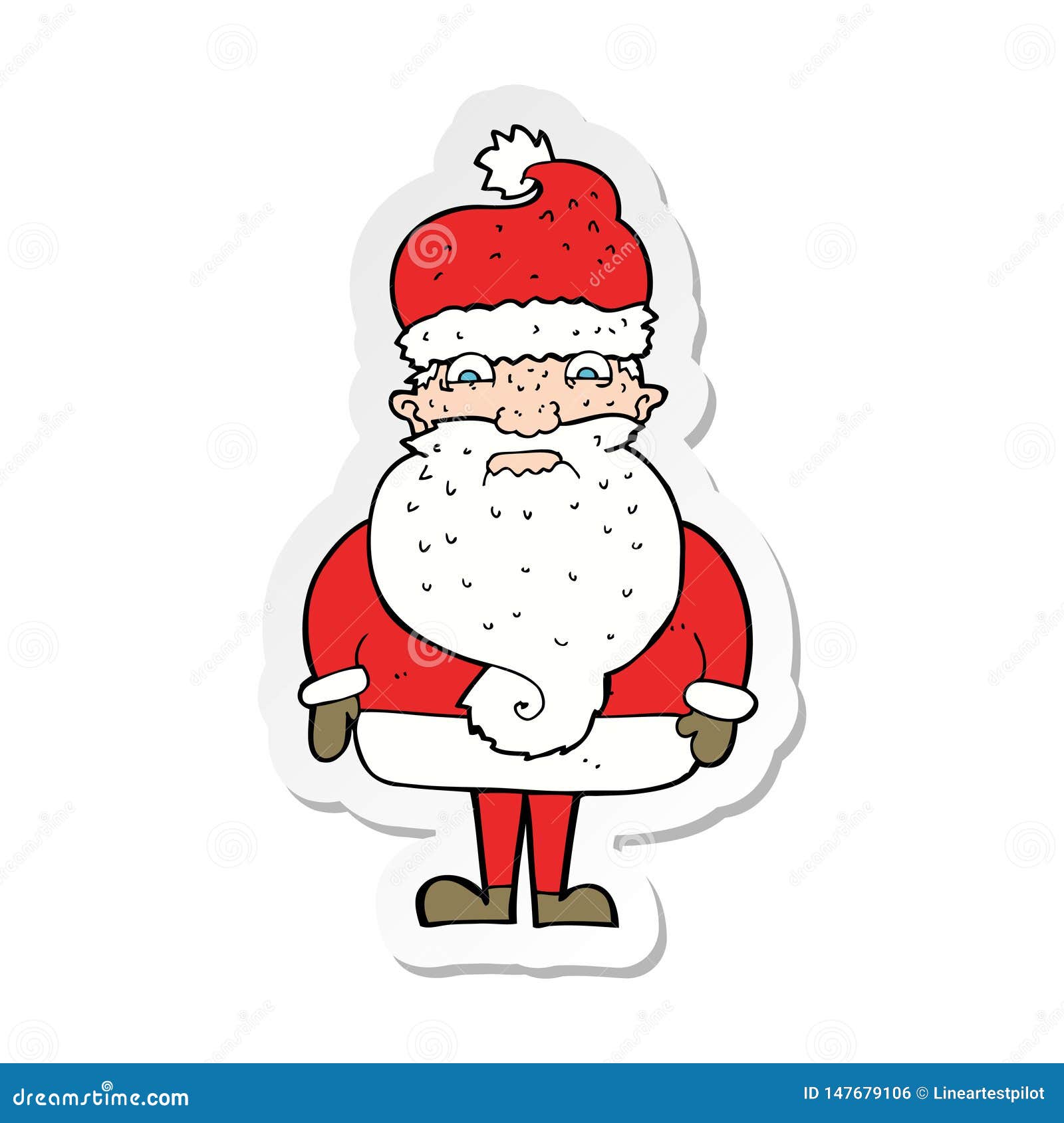 Sticker of a Cartoon Grumpy Santa Claus Stock Vector - Illustration of ...