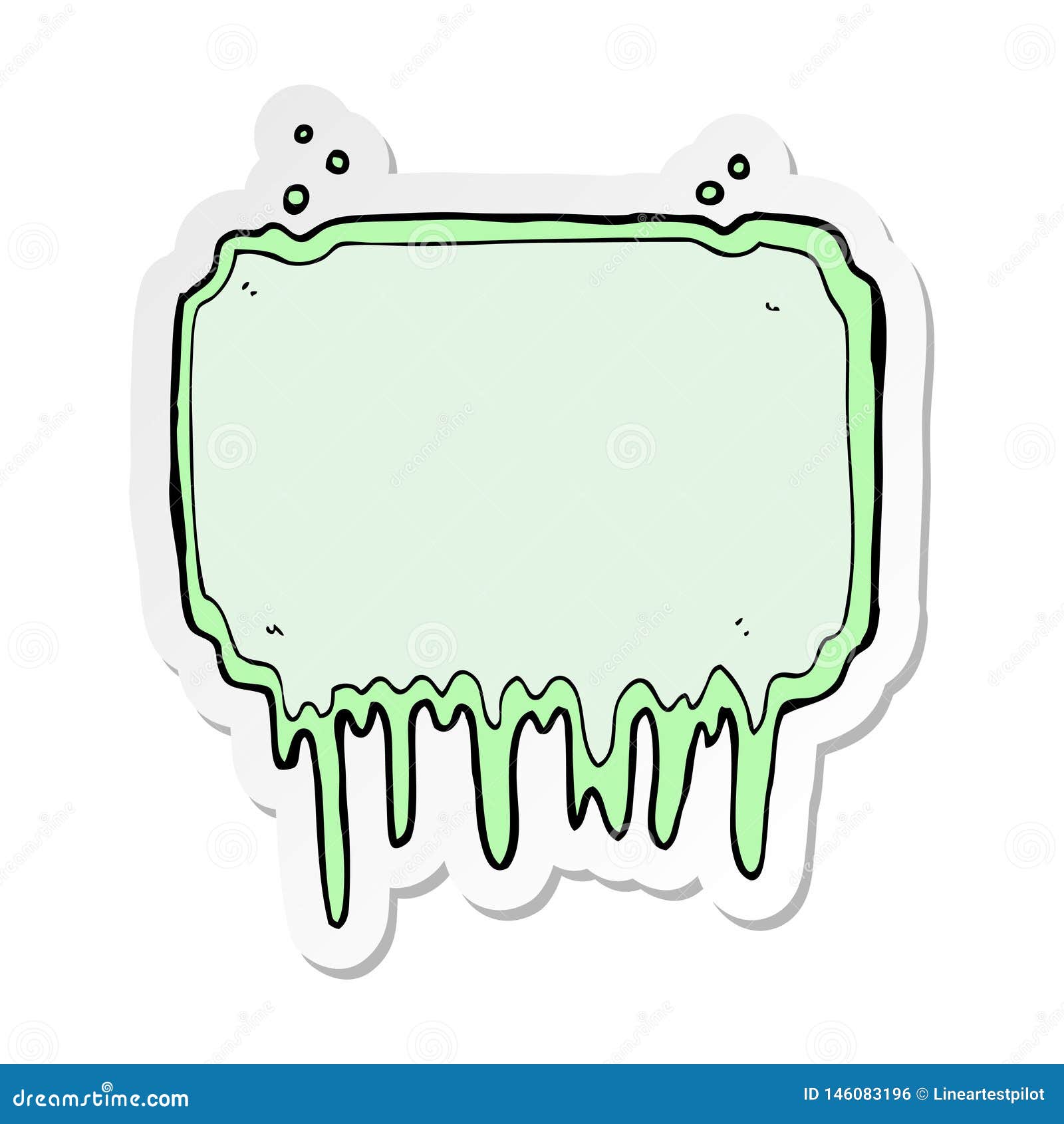 Sticker Frame Slime Border Pattern Halloween Slimy Spooky Scary Cartoon ...