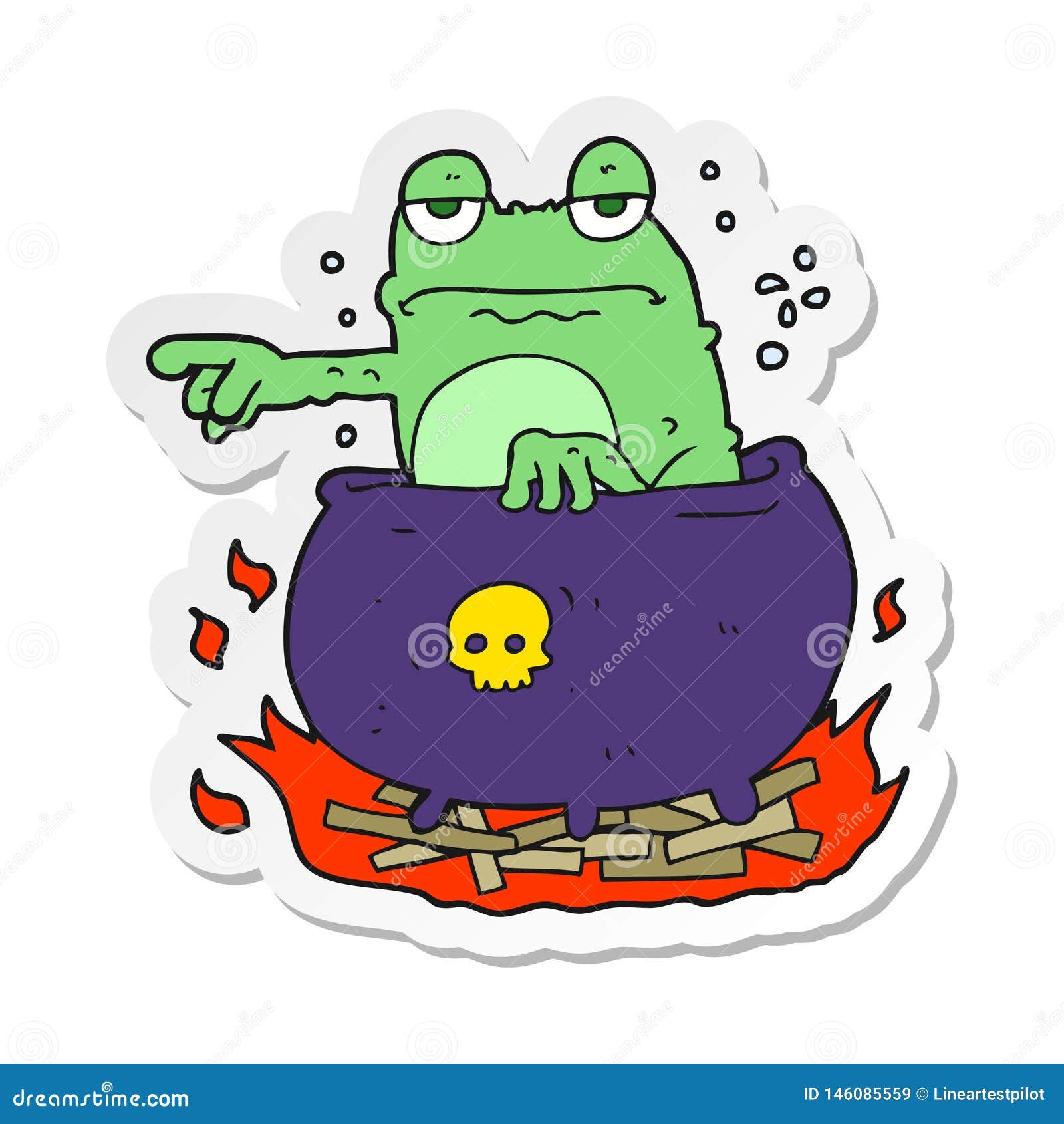 Sticker of a Cartoon Halloween Toad Stock Vector - Illustration of ...