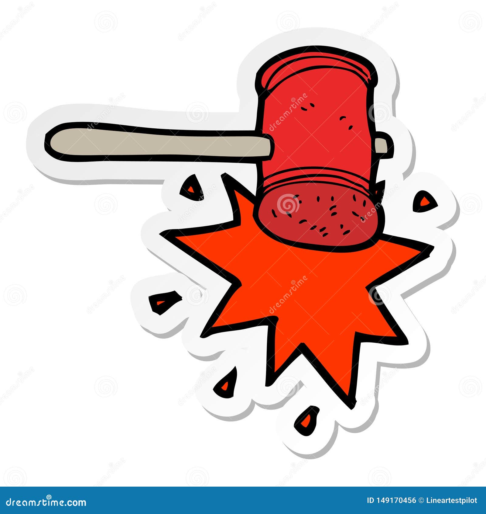 Sticker of a Cartoon Hammer Stock Vector - Illustration of happy ...