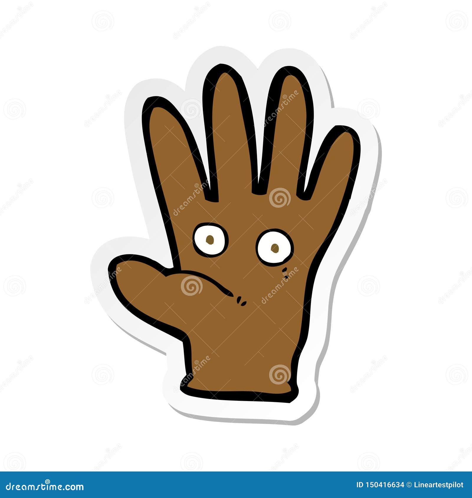 Sticker of a Cartoon Hand with Eyes Stock Vector - Illustration of ...