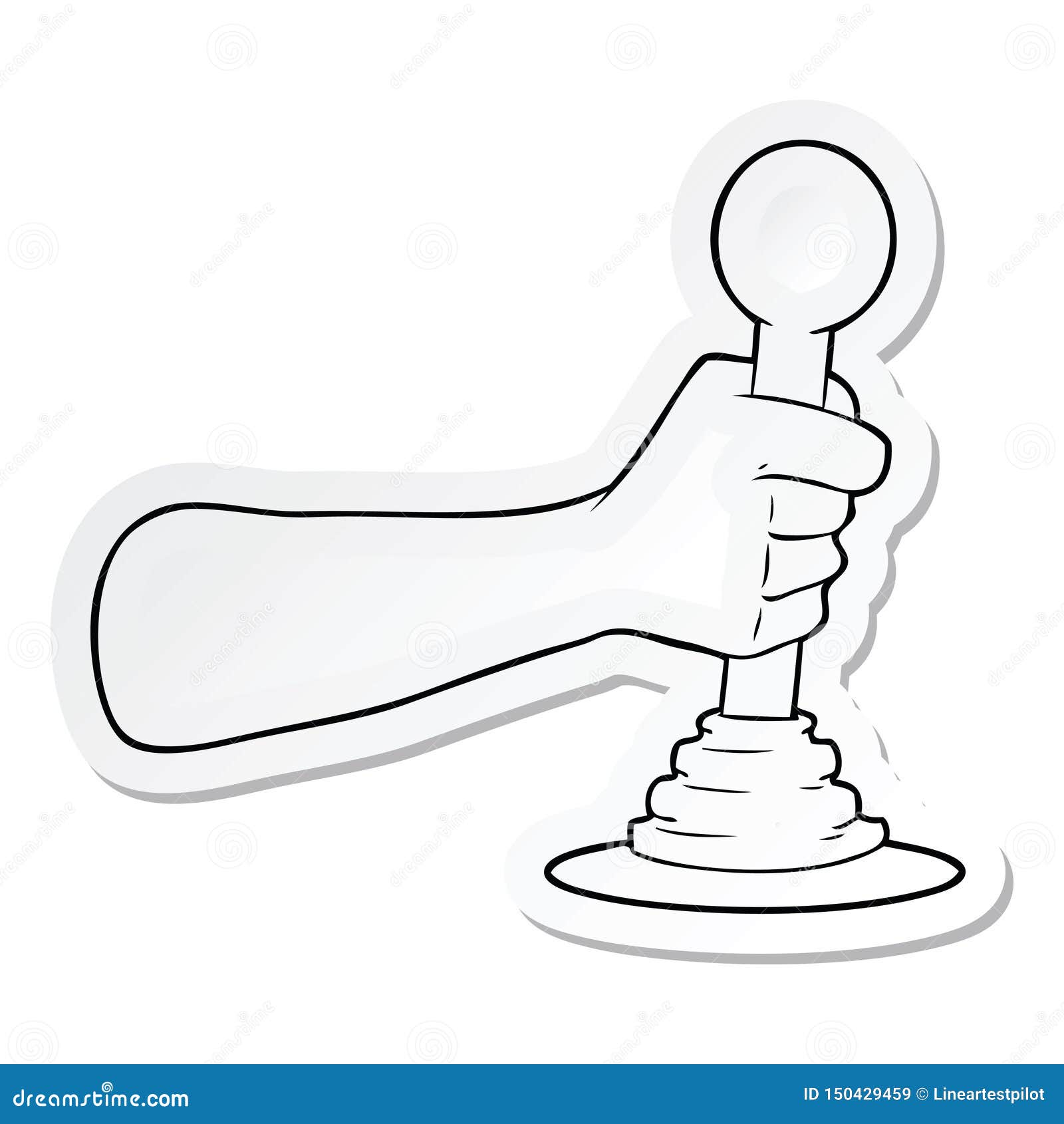 Sticker of a Cartoon Hand Pulling Lever Stock Vector - Illustration of ...