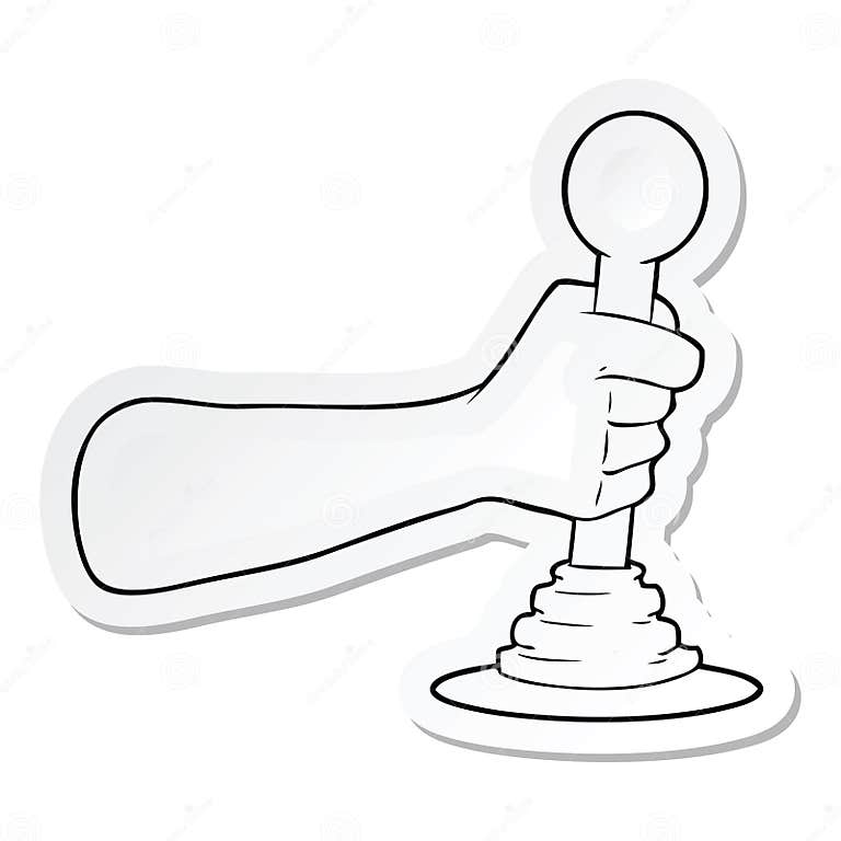 Sticker of a Cartoon Hand Pulling Lever Stock Vector - Illustration of ...