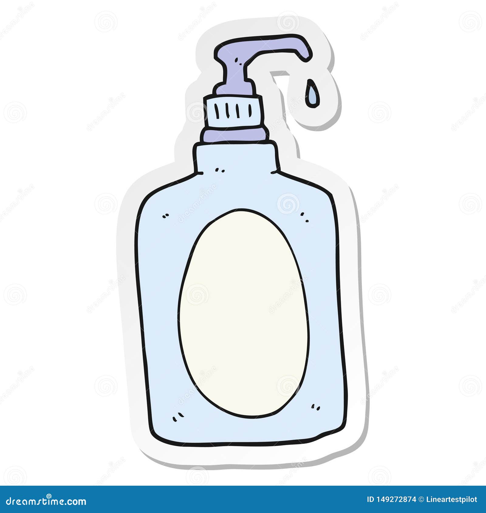 Sticker of a Cartoon Hand Soap Stock Vector - Illustration of drawing ...