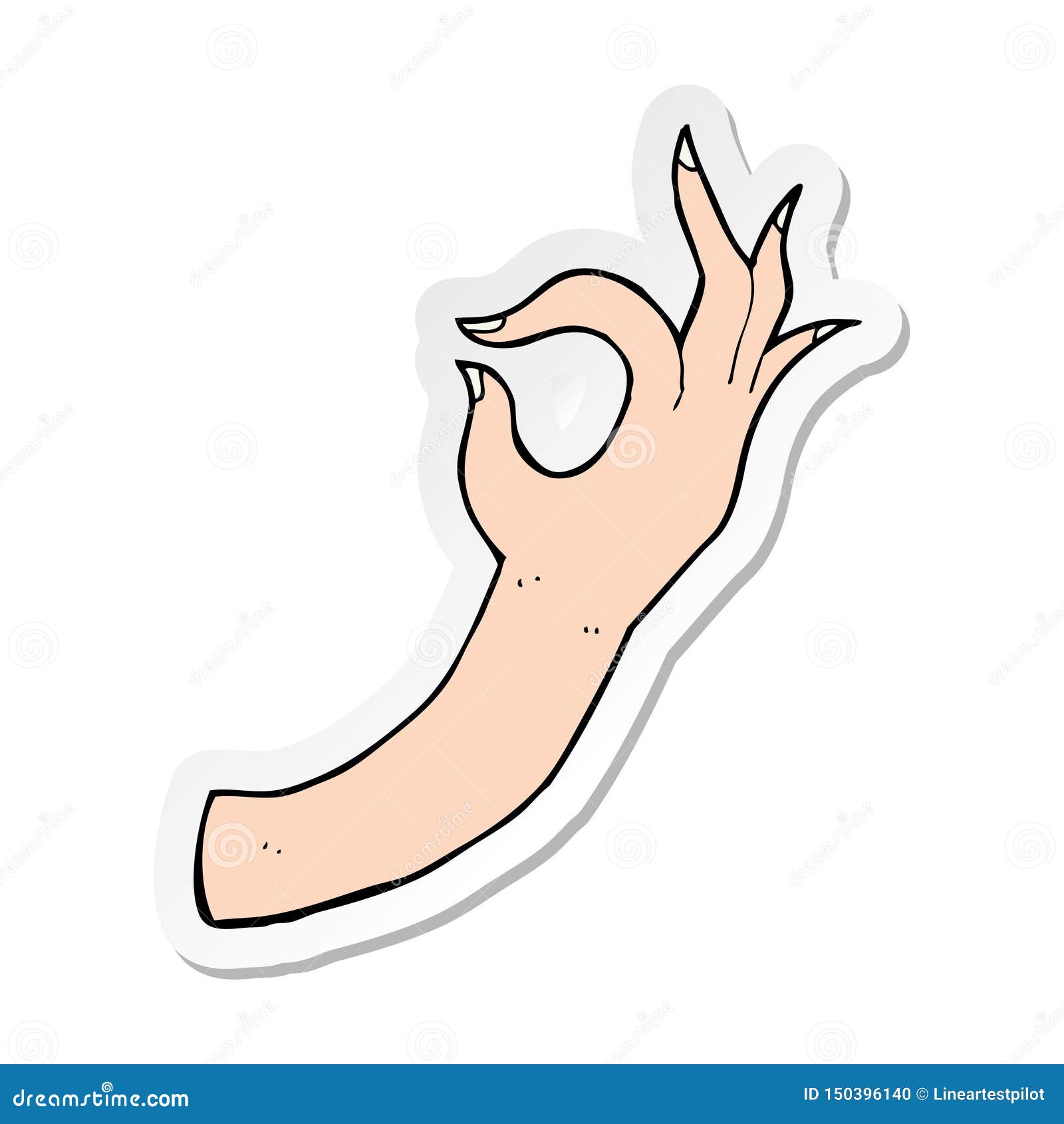 Sticker of a Cartoon Hand Symbol Stock Vector - Illustration of drawn ...