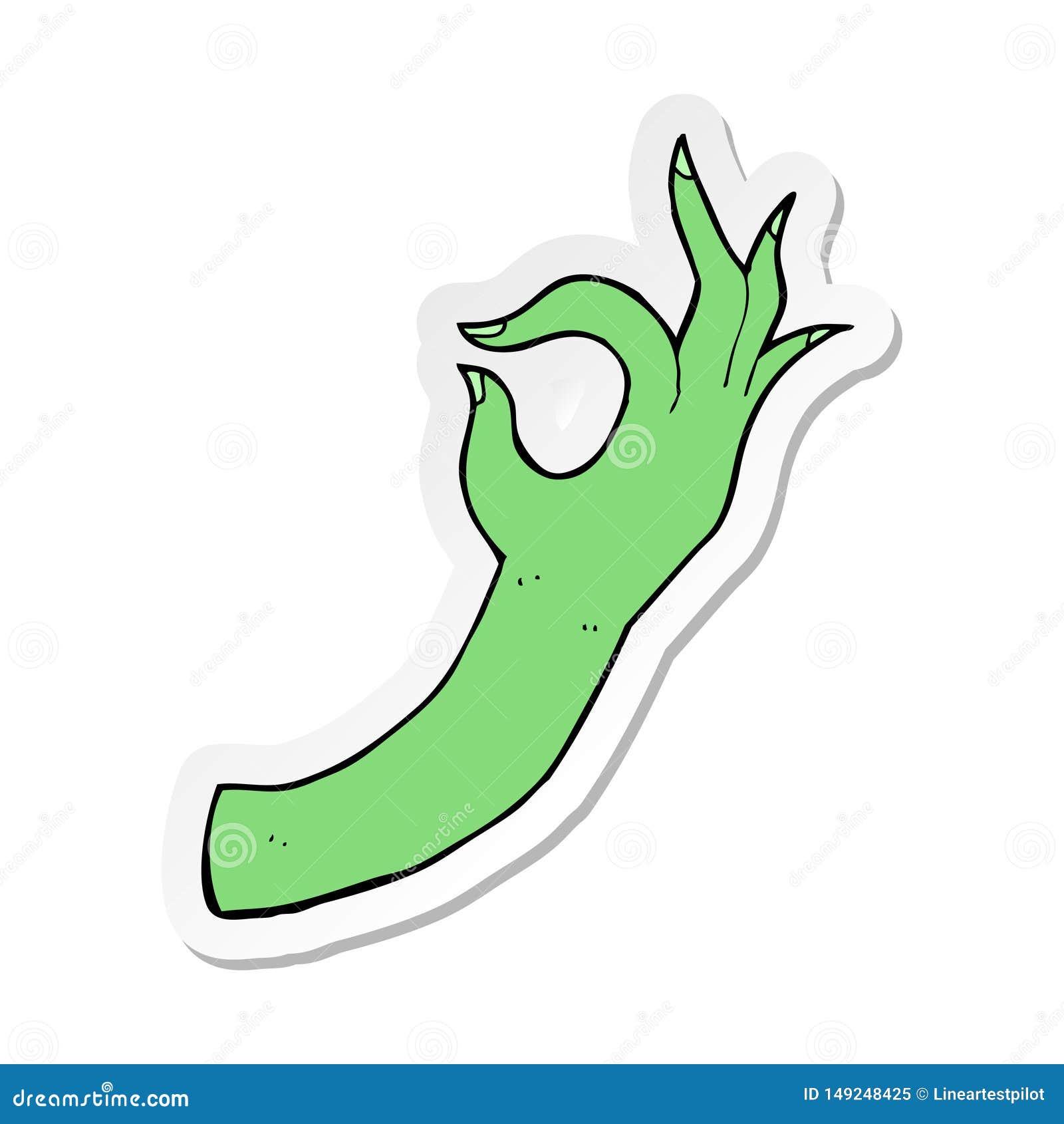 Sticker of a Cartoon Hand Symbol Stock Vector - Illustration of clip ...