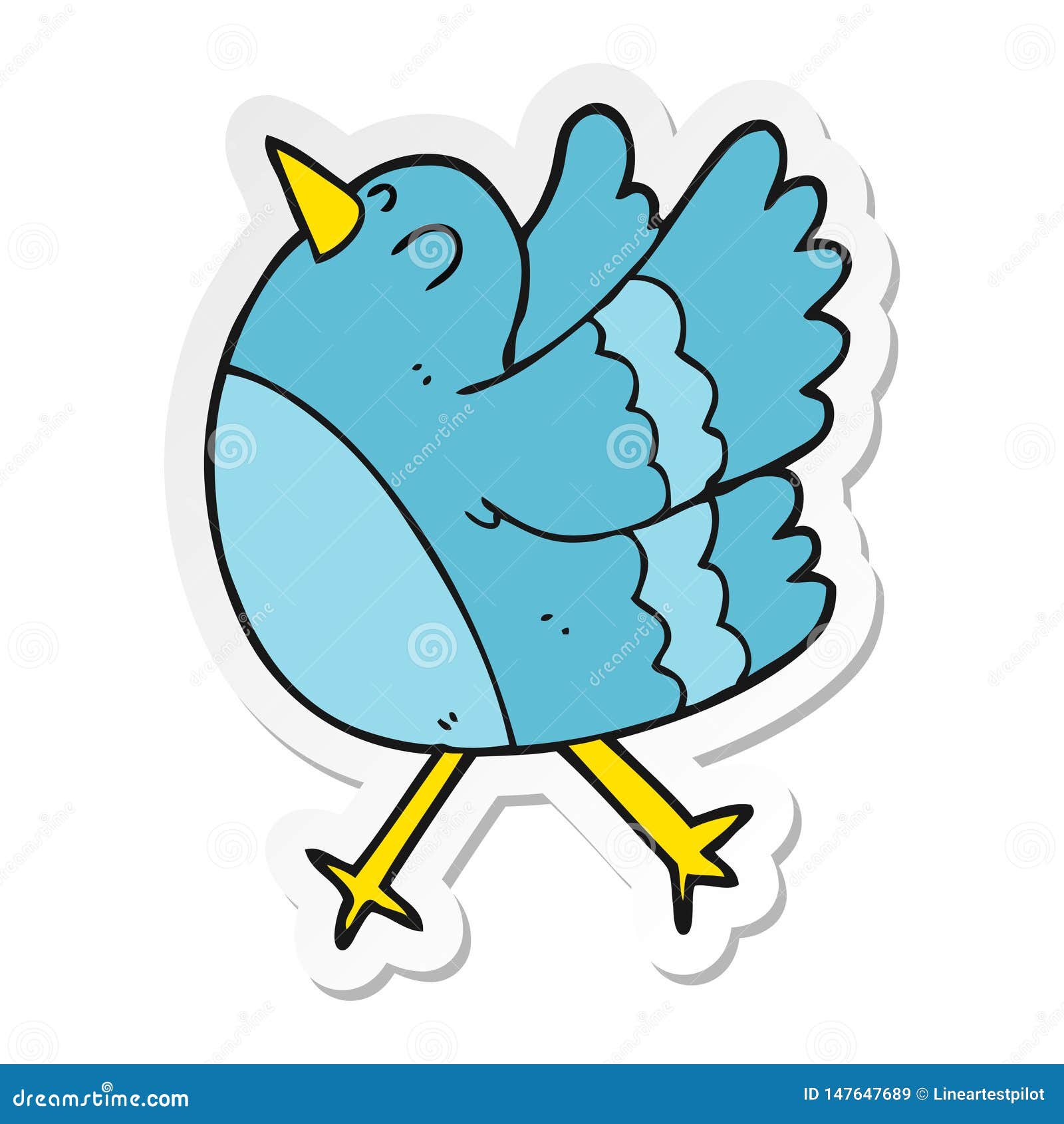 Sticker of a Cartoon Happy Bird Stock Vector - Illustration of sign ...