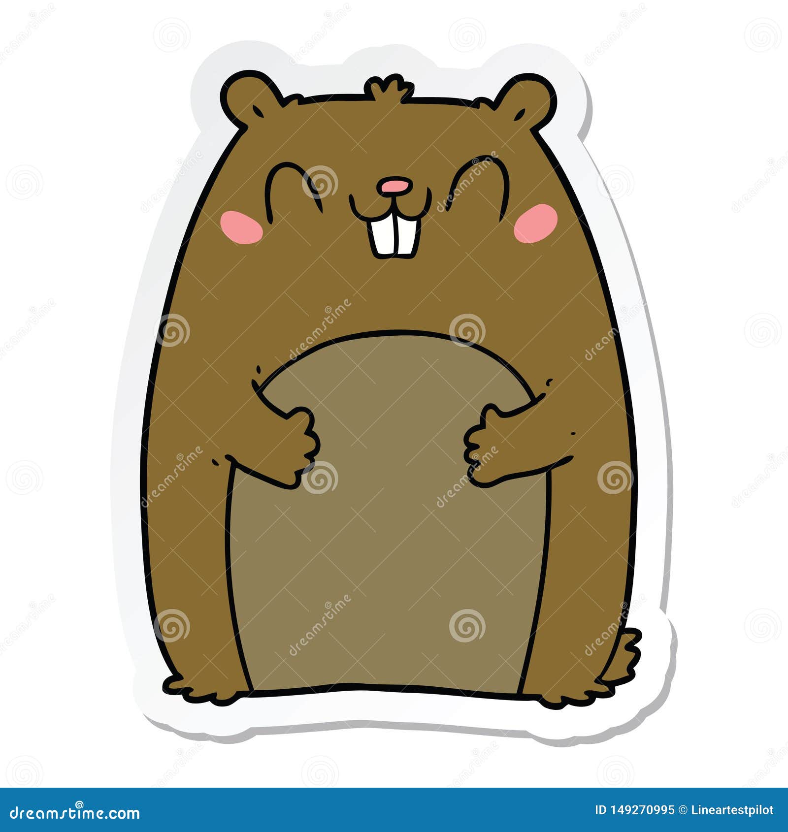 Sticker of a Cartoon Happy Gopher Stock Vector - Illustration of stick ...