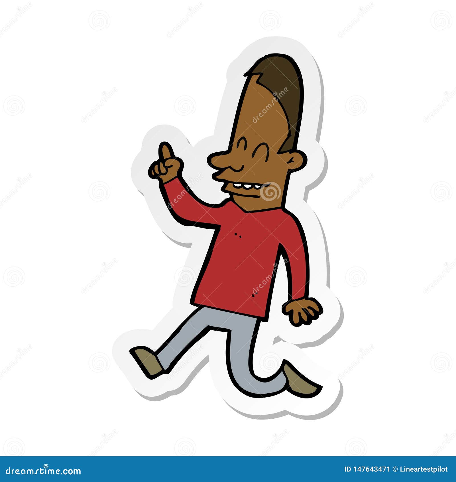 Sticker Man Male Boy Pointing Excited Finger Idea Answer Question ...