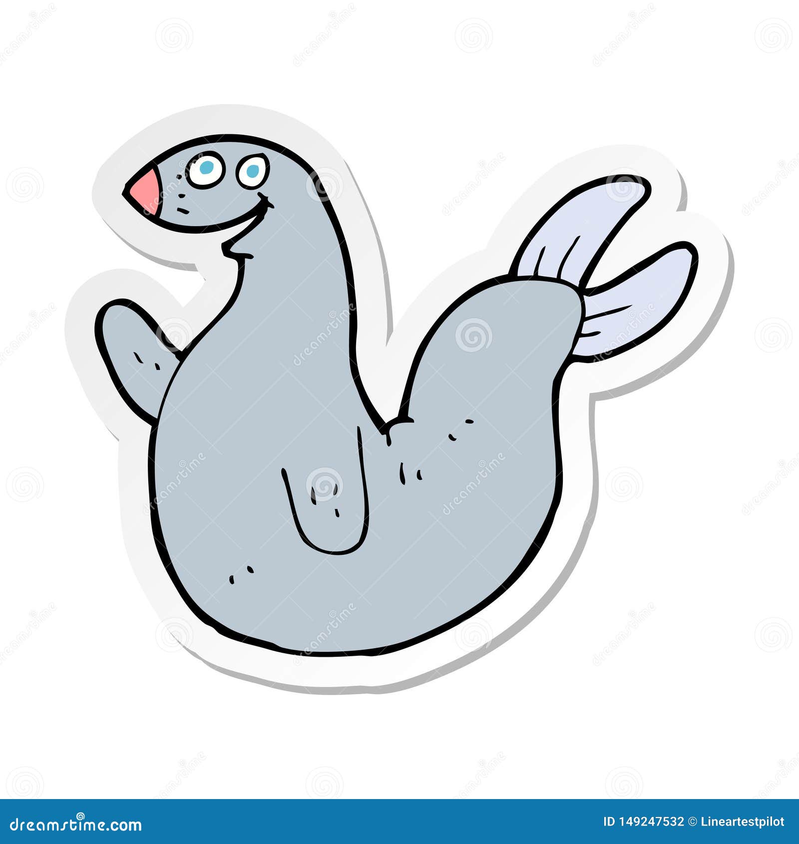 Sticker of a Cartoon Happy Seal Stock Vector - Illustration of design ...
