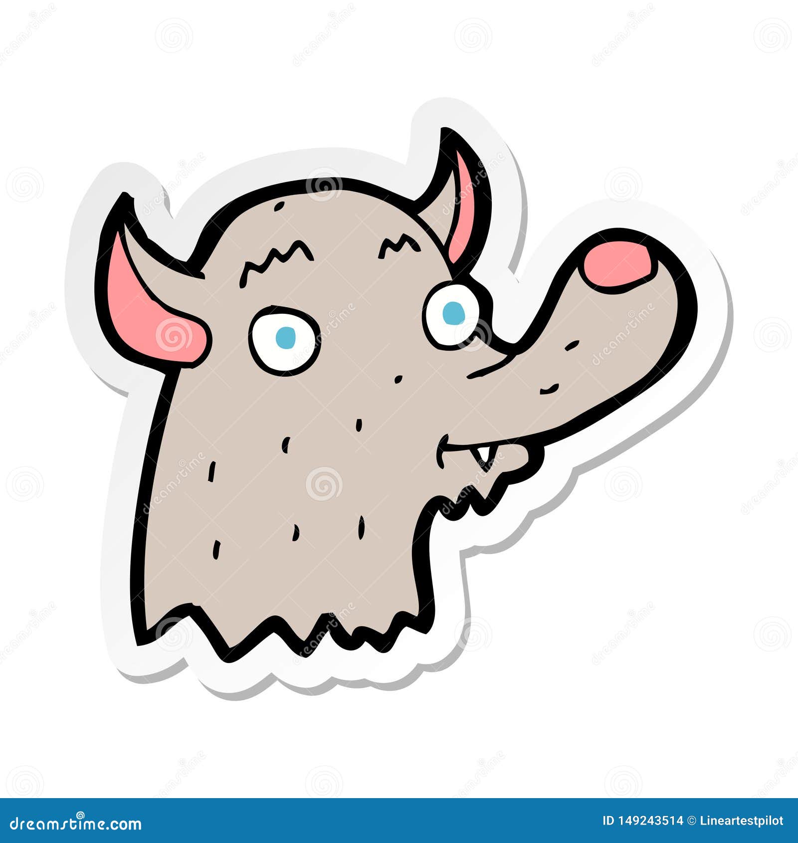 Sticker of a Cartoon Happy Wolf Stock Vector - Illustration of sticker ...