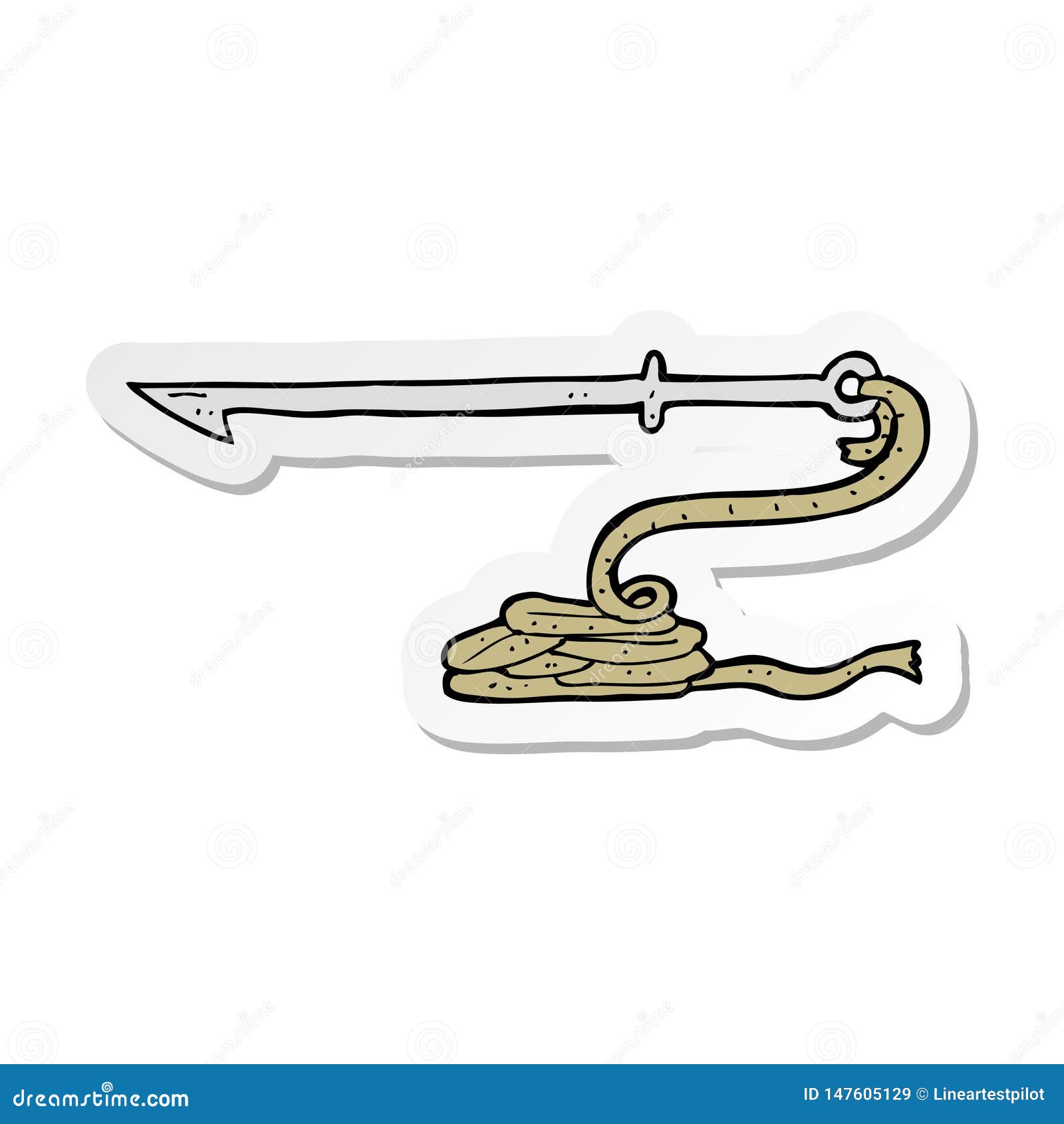 Sticker of a Cartoon Harpoon Stock Vector - Illustration of drawn, sign ...