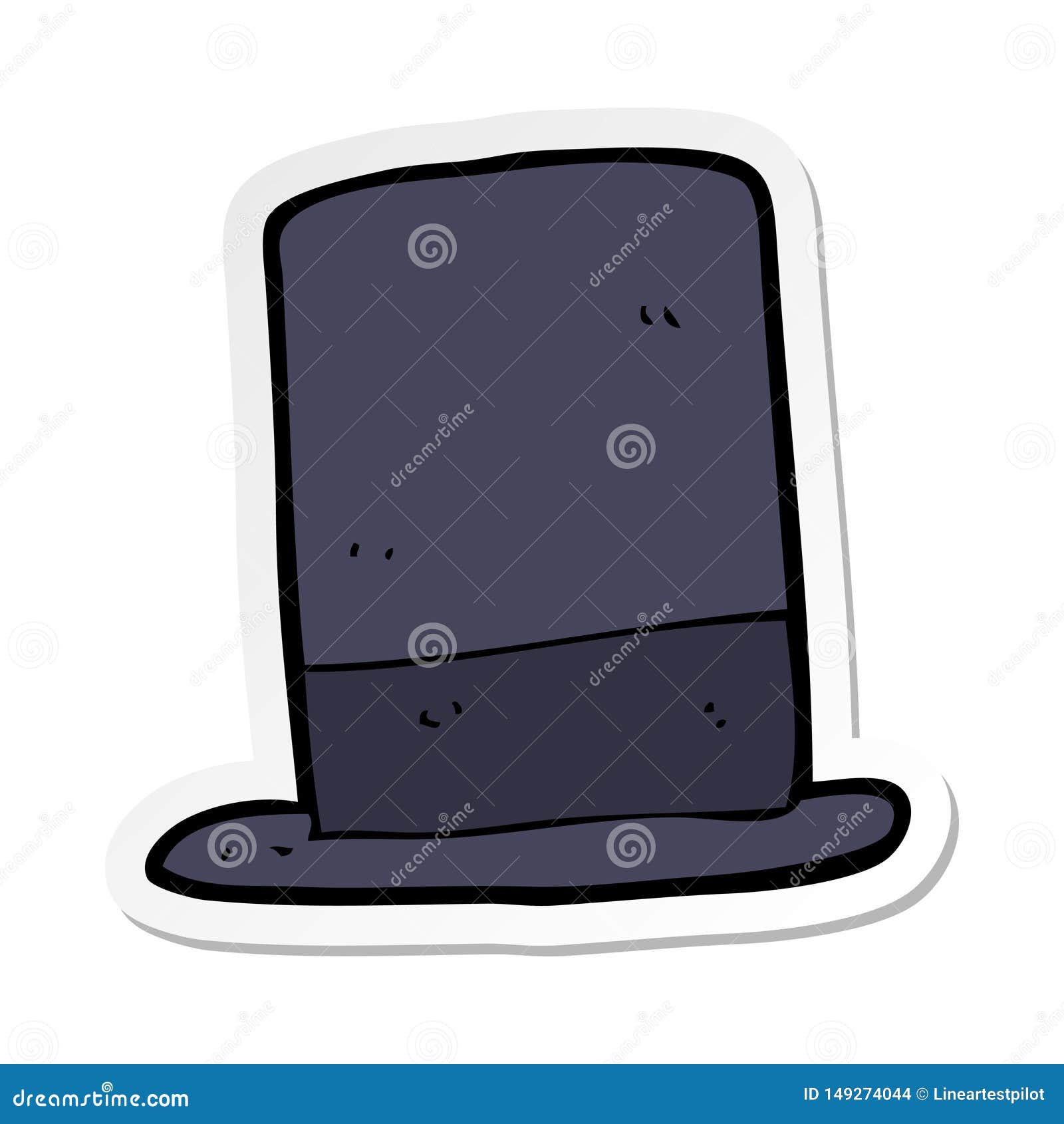 Sticker of a cartoon hat stock vector. Illustration of crazy - 149274044