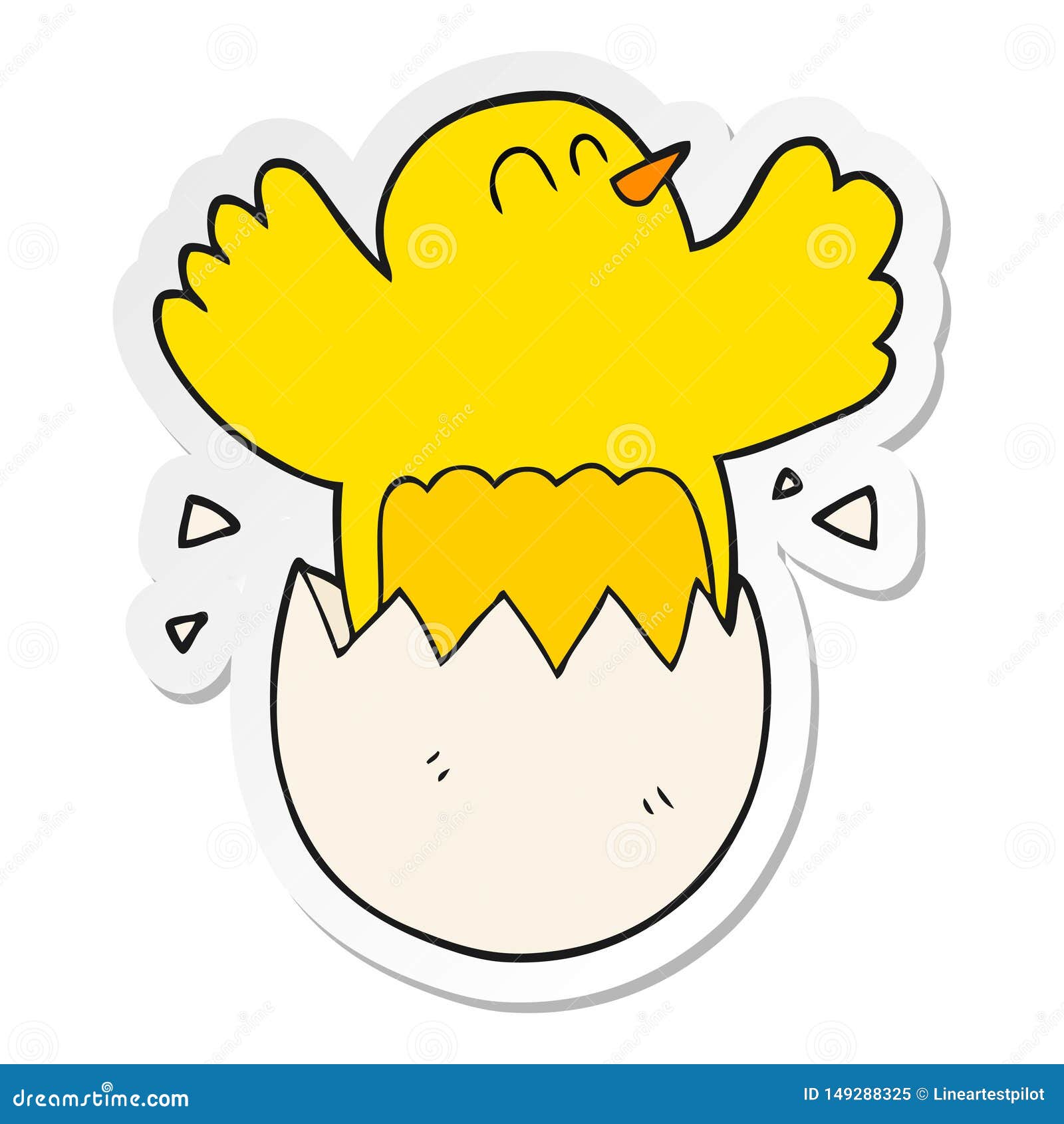 Sticker of a Cartoon Hatching Egg Stock Vector - Illustration of cute ...