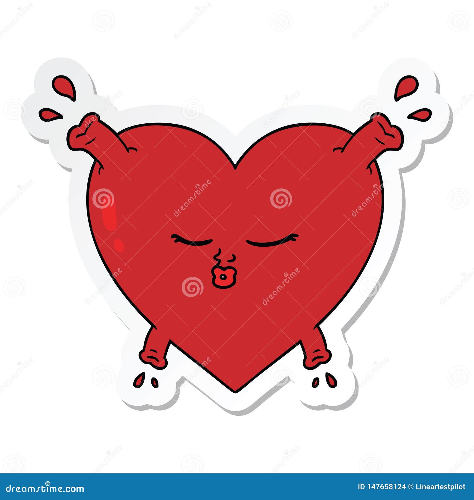 Sticker of a cartoon heart stock vector. Illustration of artwork ...