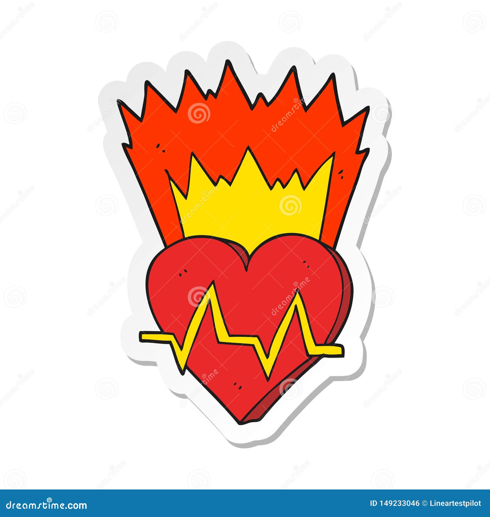 Sticker of a Cartoon Heart Rate Stock Vector - Illustration of artwork ...