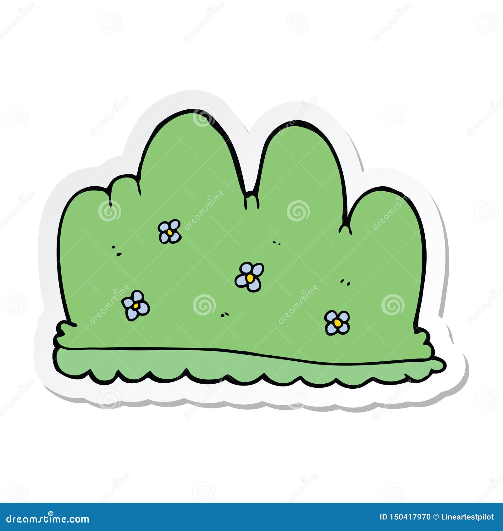Sticker of a cartoon hedge stock vector. Illustration of hedgerow ...