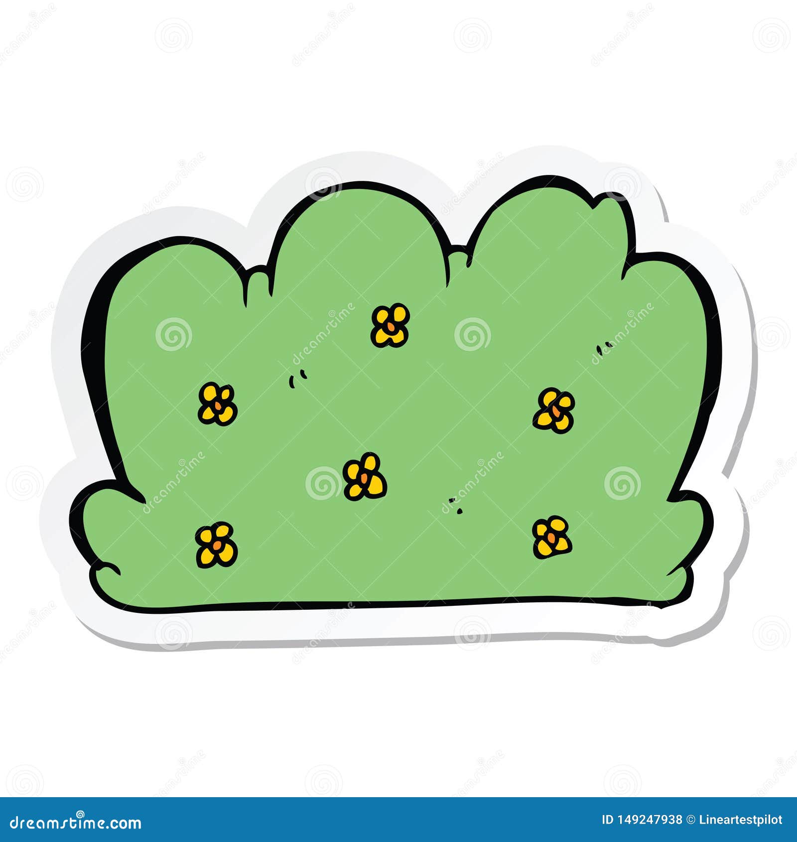 Sticker of a cartoon hedge stock vector. Illustration of hand - 149247938