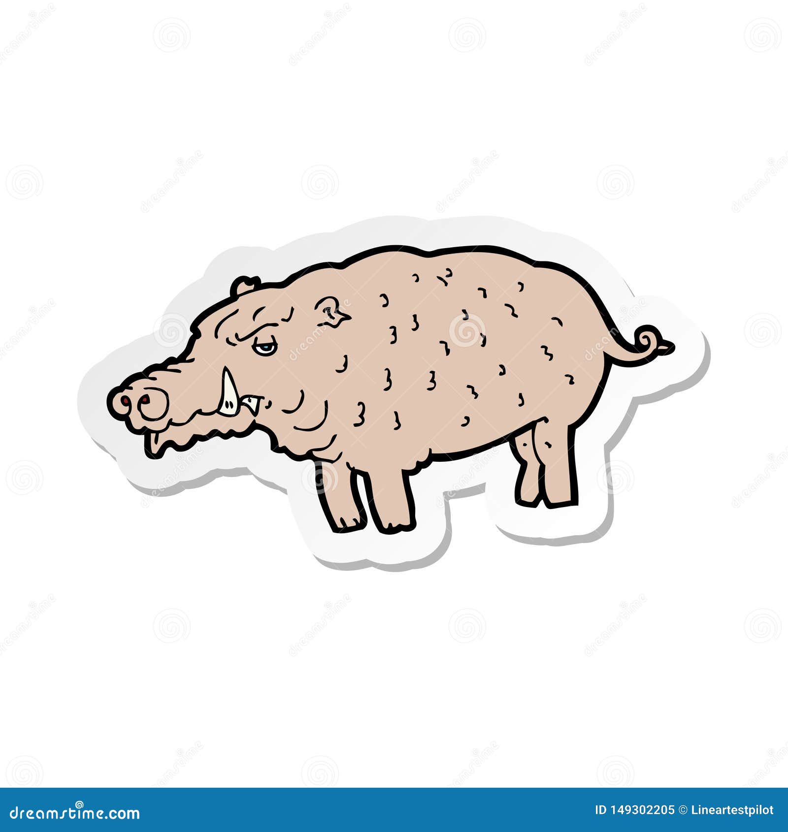 Sticker of a cartoon hog stock vector. Illustration of symbol - 149302205