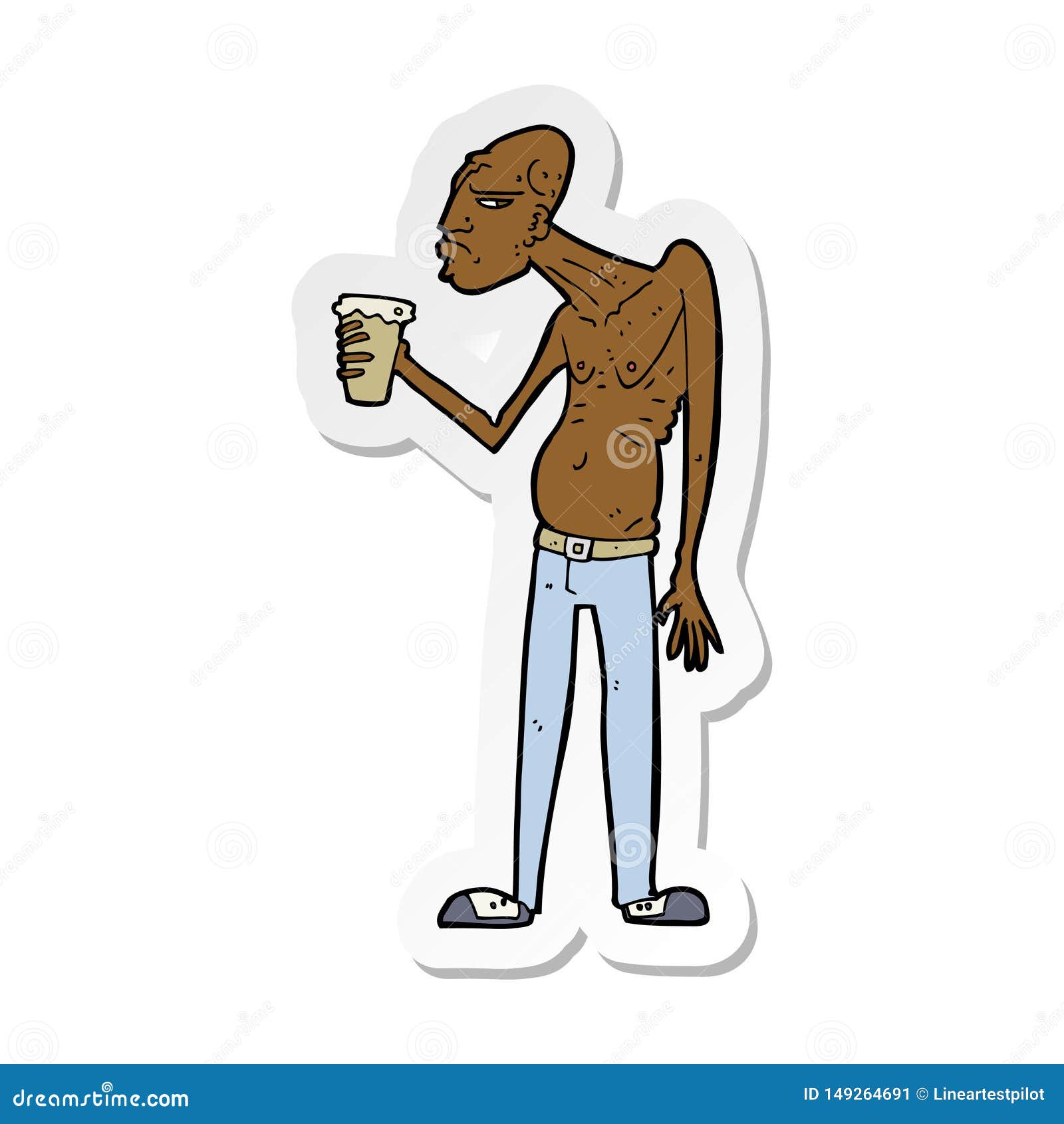 Sticker of a Cartoon Hooligan Stock Vector - Illustration of happy ...