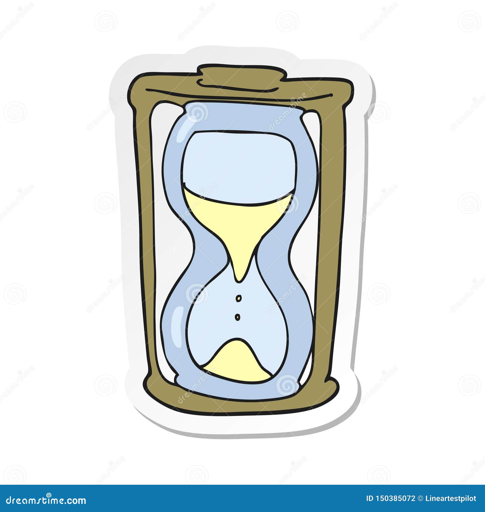 Sticker of a Cartoon Hourglass Stock Vector - Illustration of vector ...